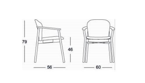 NATURAL FINN Upholstered fabric chair with armrests By SCAB DESIGN