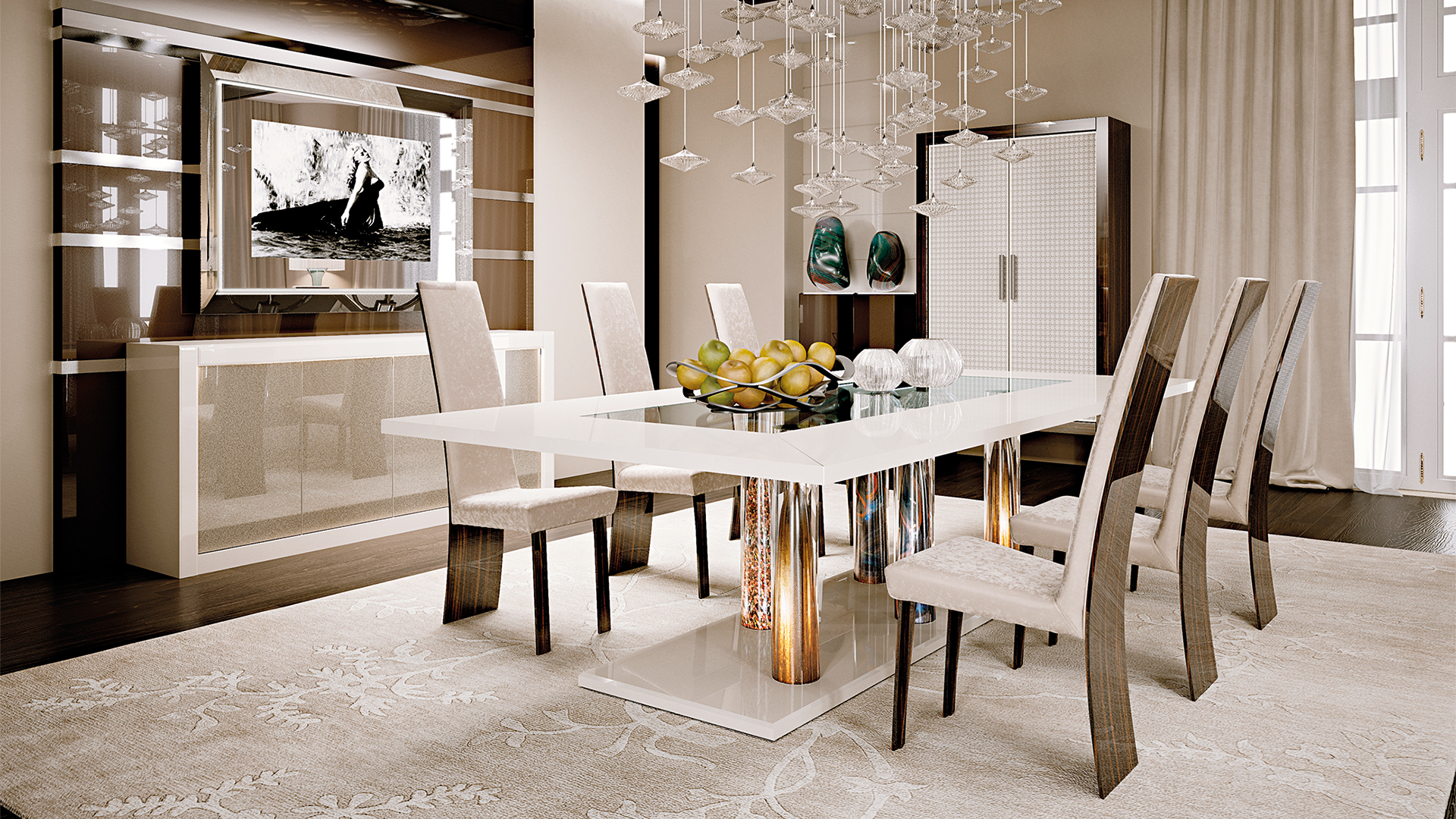 NAUTILUS SPECIAL Rectangular glass dining table By Reflex