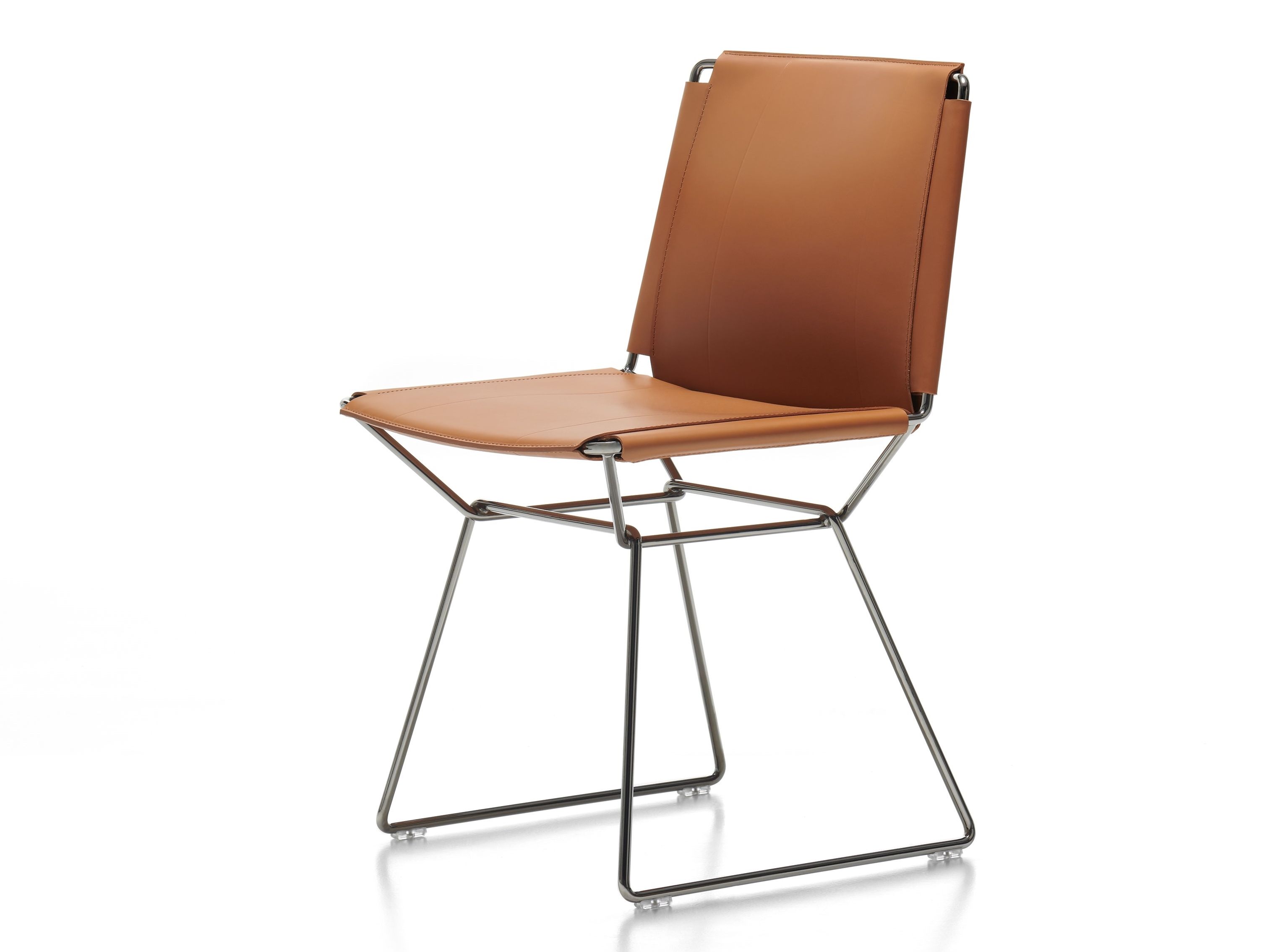 NEIL LEATHER Sled base tanned leather chair By MDF Italia | design Jean ...