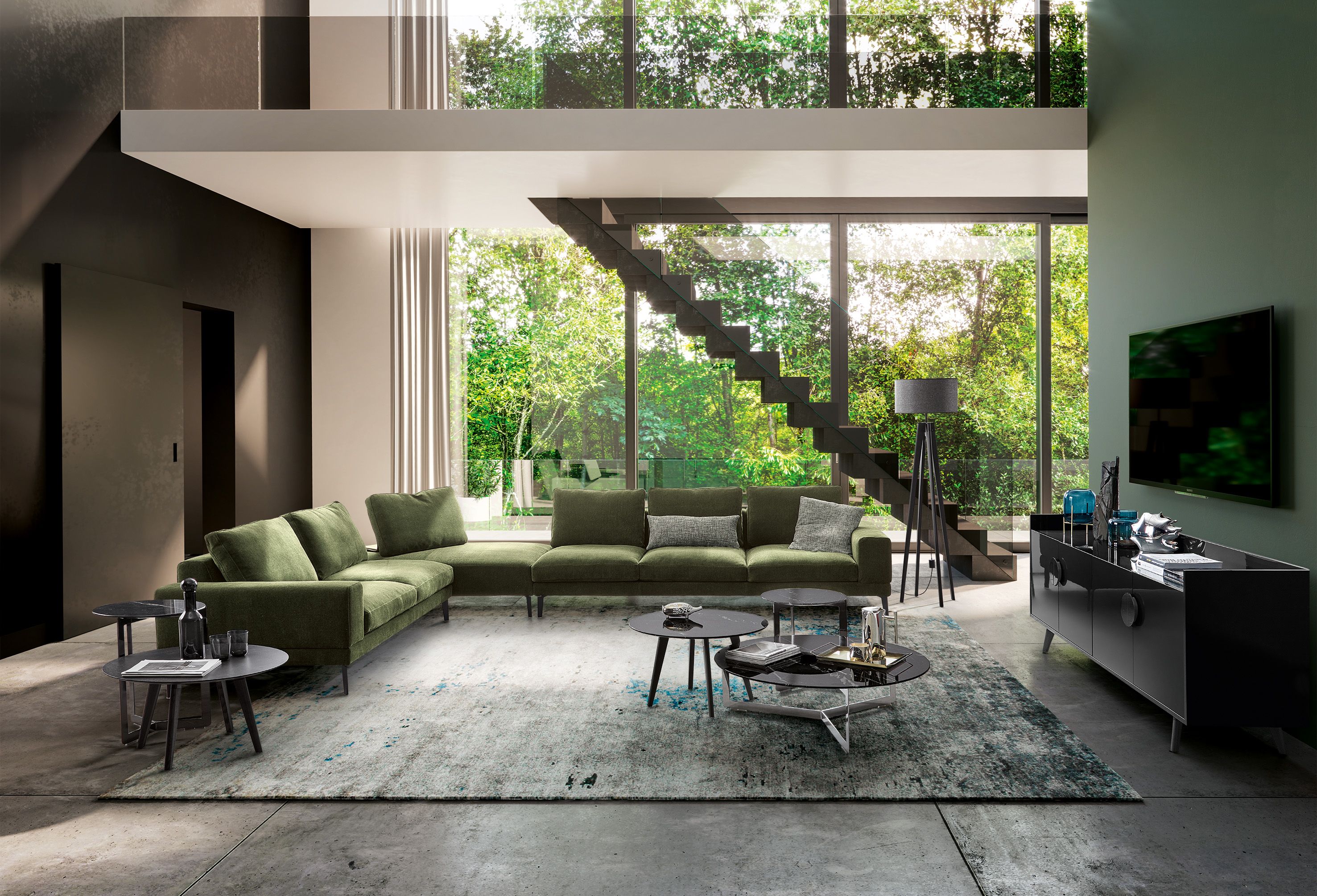 NELSON Sectional fabric sofa By Dema | design Carlo Bimbi