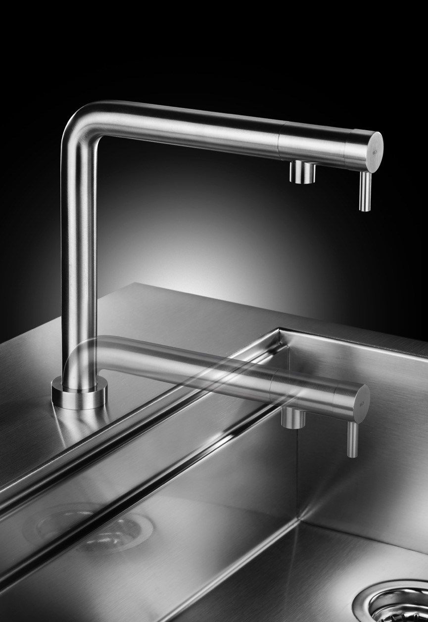 NEMO RHA/RHAS Hidden stainless steel kitchen mixer tap By MGS
