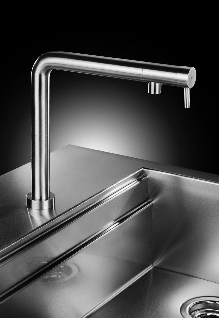 NEMO RHA/RHAS Hidden stainless steel kitchen mixer tap By MGS