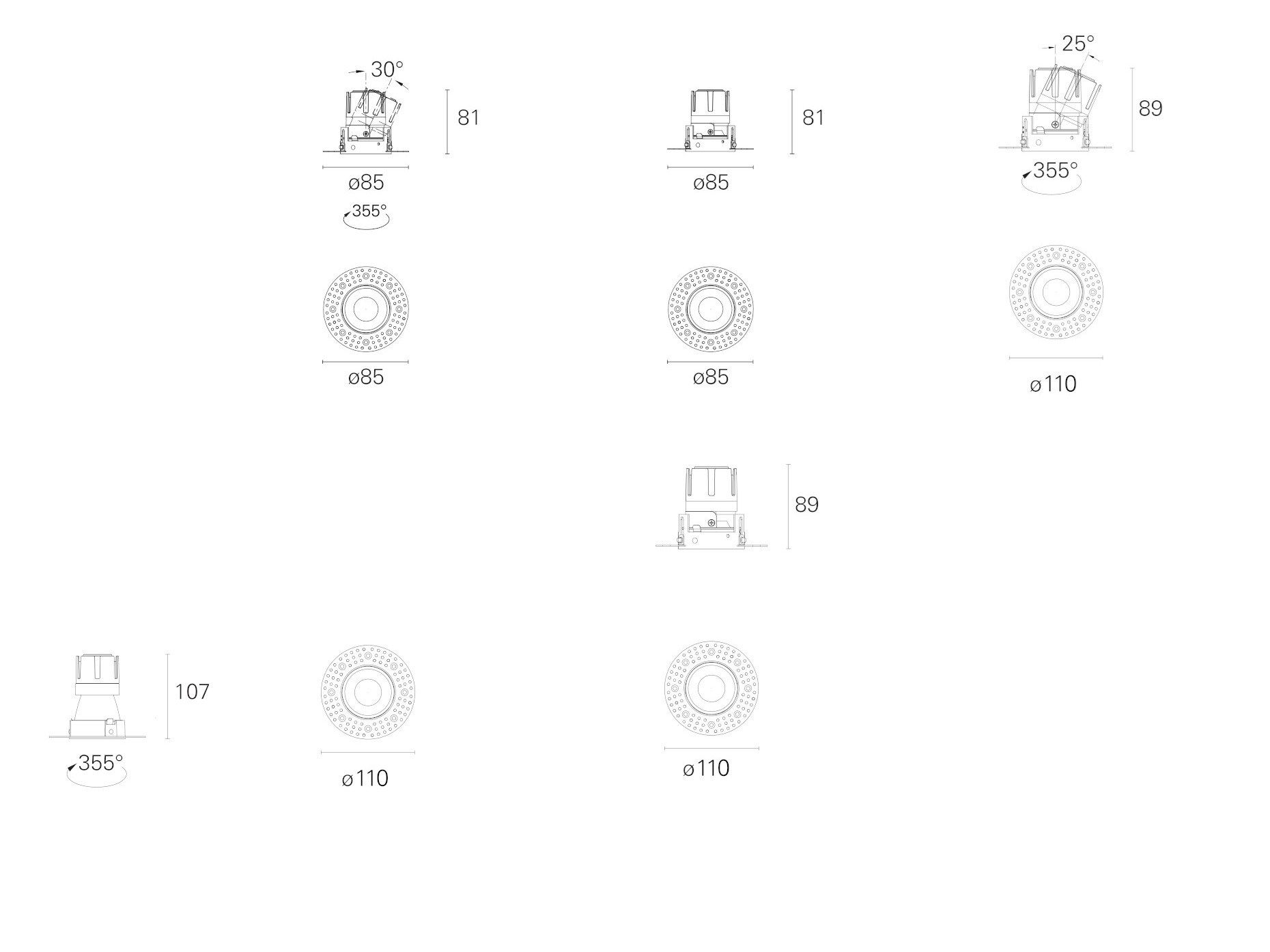 NEMO RING TRIMLESS | Round spotlight Recessed LED round spotlight By PAN