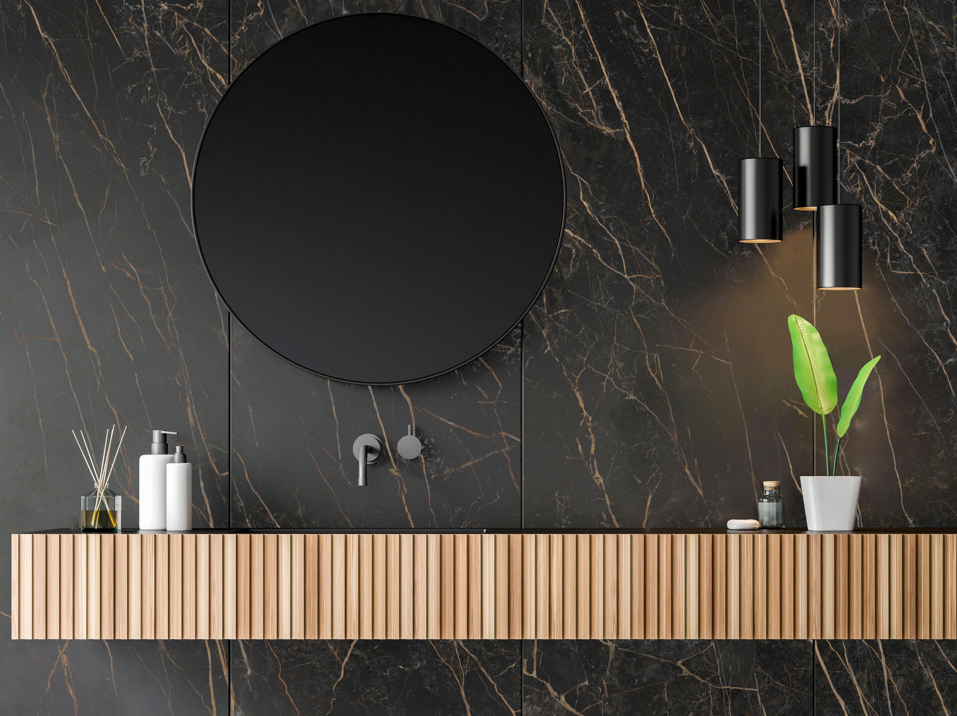 BLACK OBSESSION Neolith wall/floor tiles with marble effect By NEOLITH