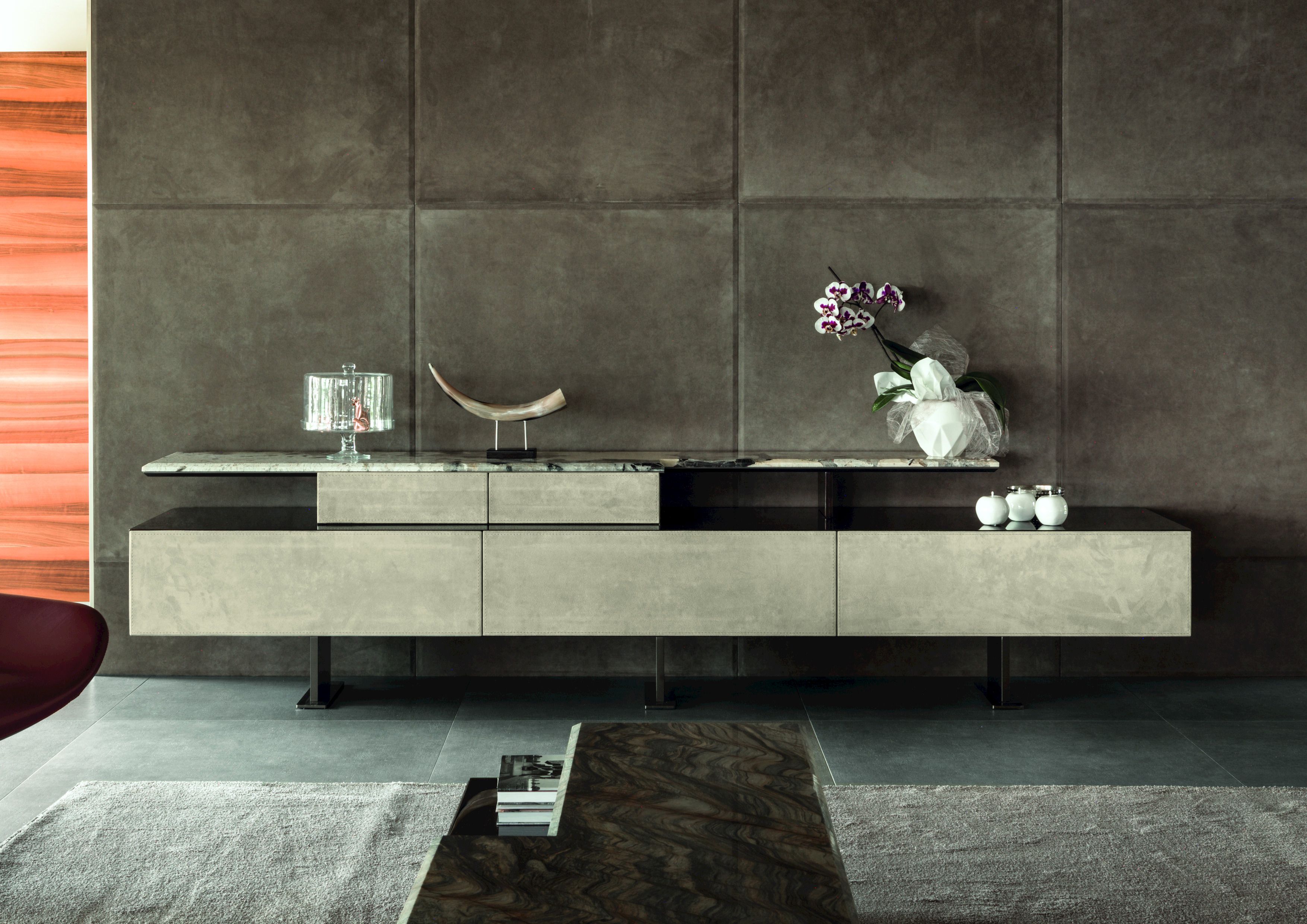 Sideboard with drawers NEPTUNE By Longhi design Giuseppe Viganò
