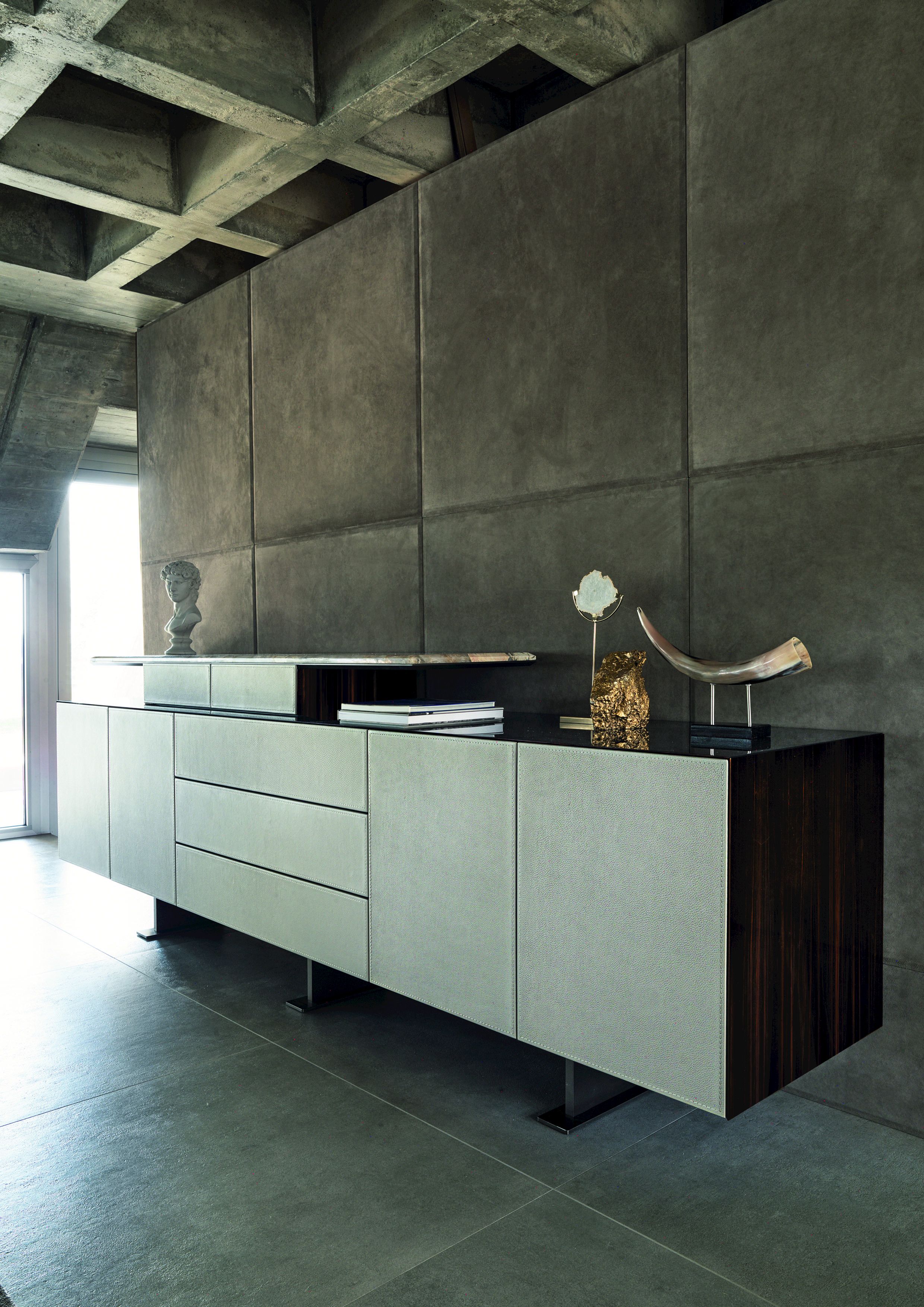 Sideboard with drawers NEPTUNE By Longhi design Giuseppe Viganò