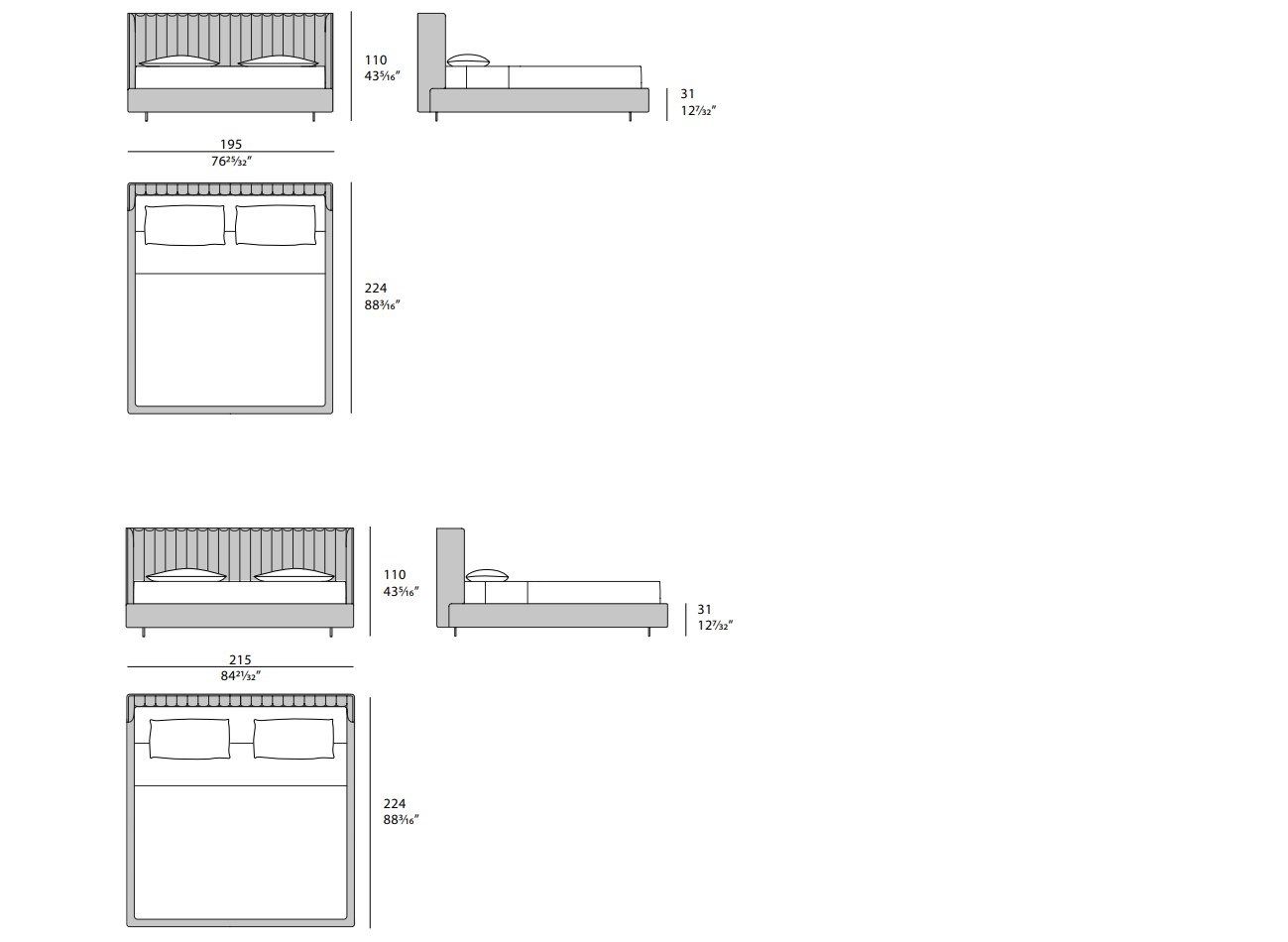 NET Tanned leather double bed By Turri | design Matteo Nunziati