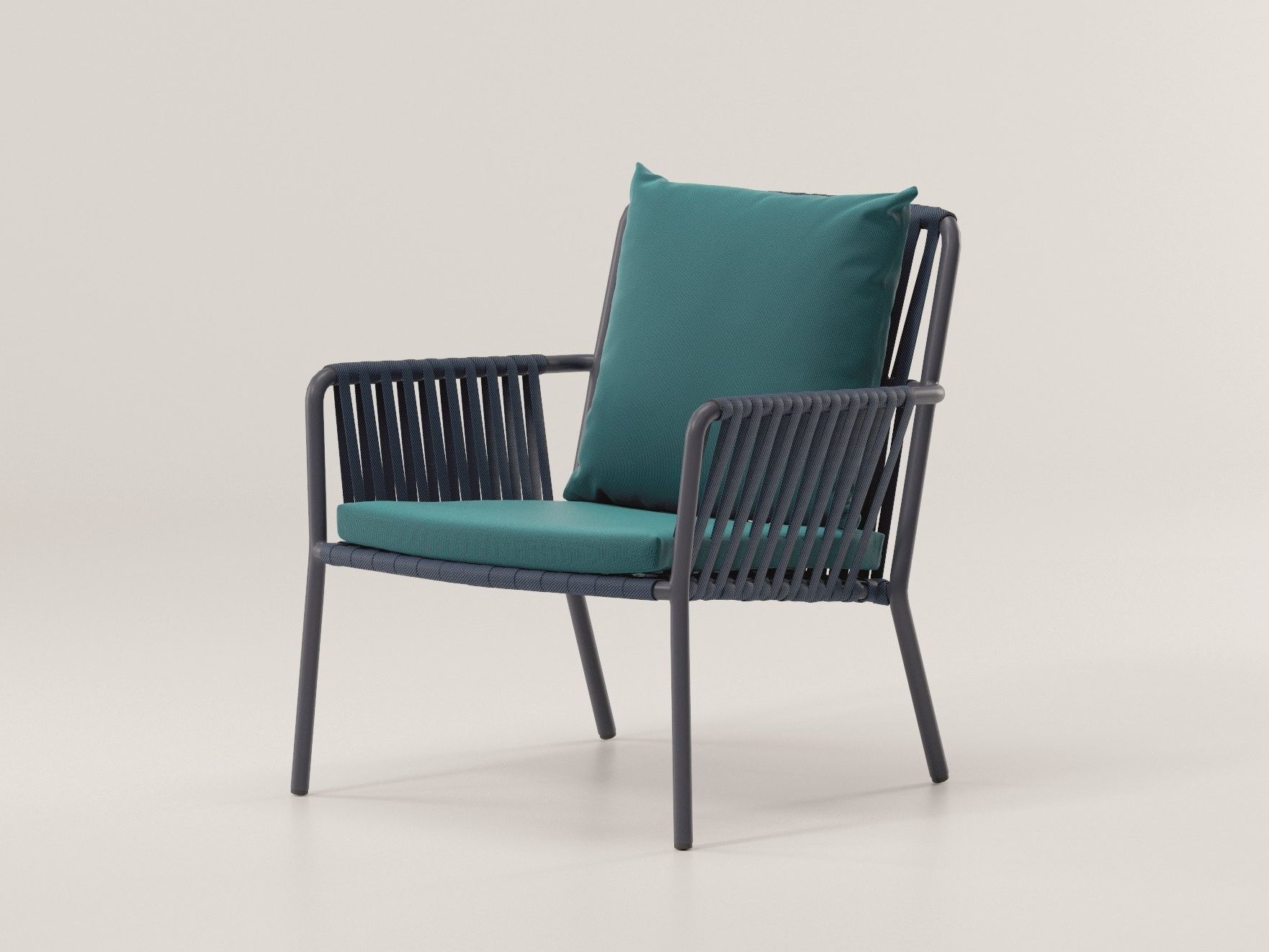 NET CLUB Low lounge chair with armrests By Kettal