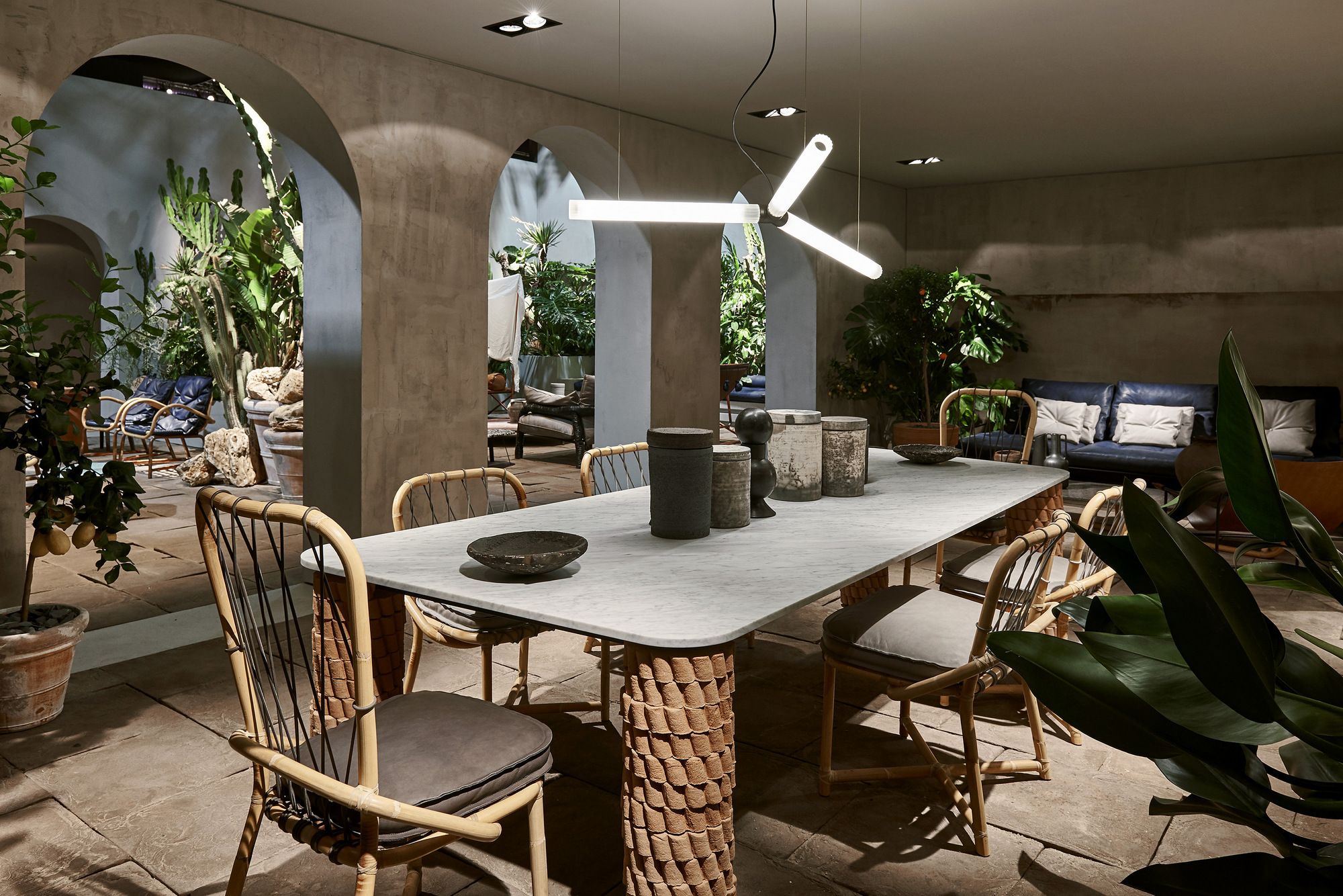 Table rectangulaire en marbre NEVADA By BAXTER design Paola Navone