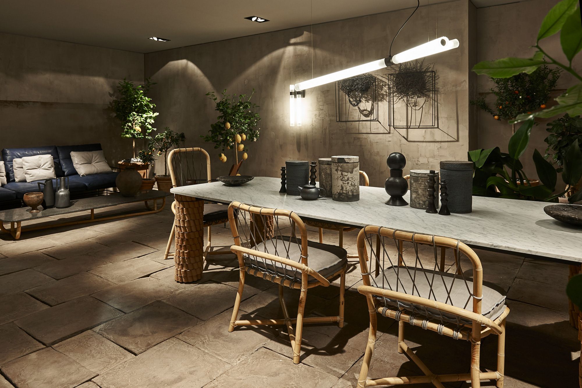 Table rectangulaire en marbre NEVADA By BAXTER design Paola Navone