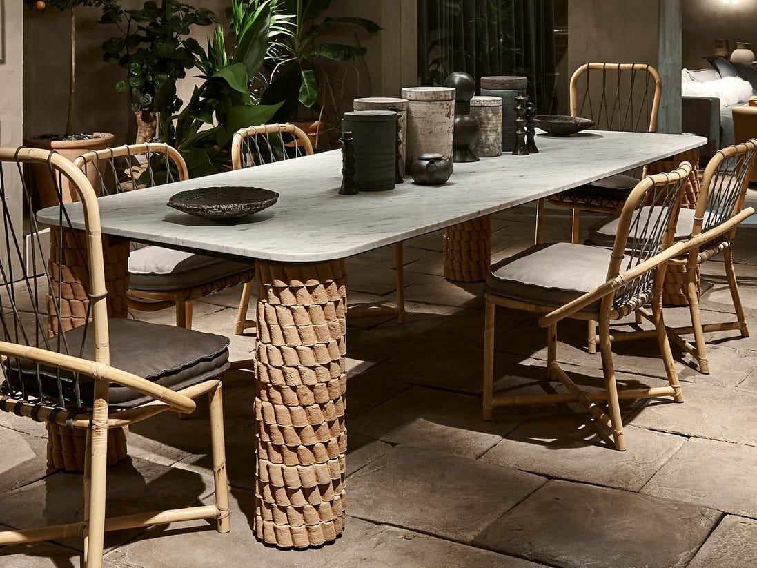 Table rectangulaire en marbre NEVADA By BAXTER design Paola Navone