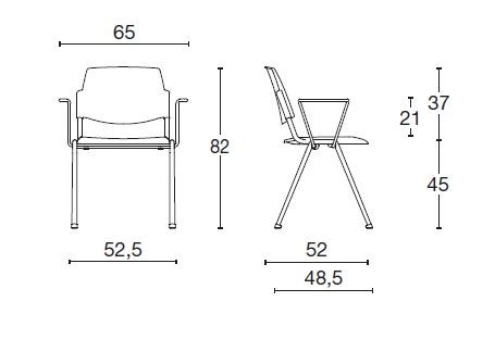 NEW BONN Stackable polypropylene training chair By Diemme
