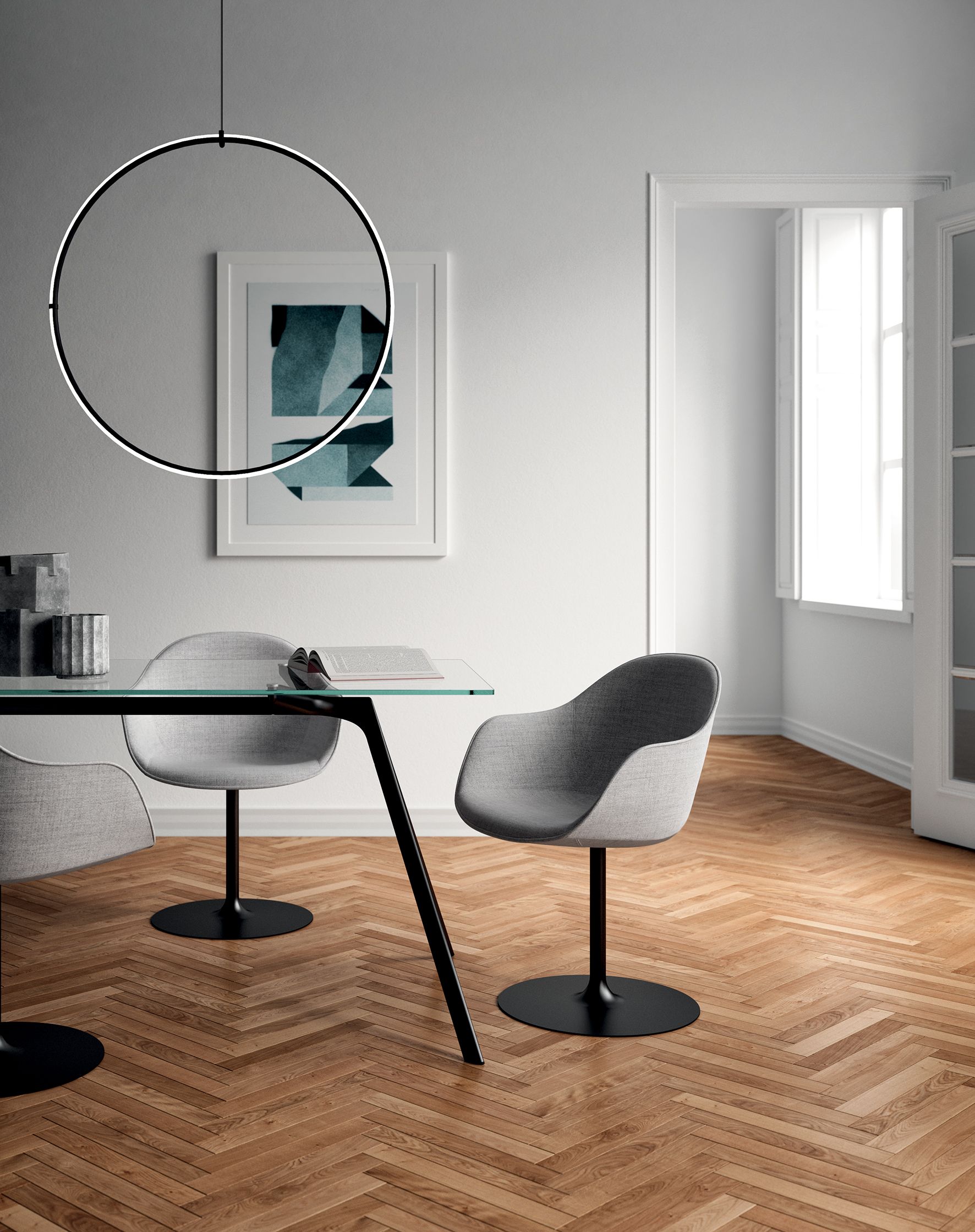 Swivel upholstered leather chair NEW LADY SOFT CALYX - 07G New Lady ...