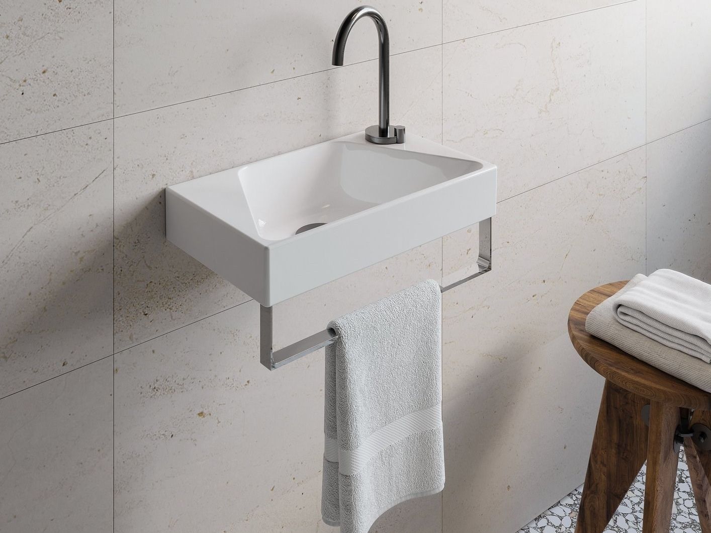 VERSO | Wall-mounted handrinse basin By CERAMICA CATALANO