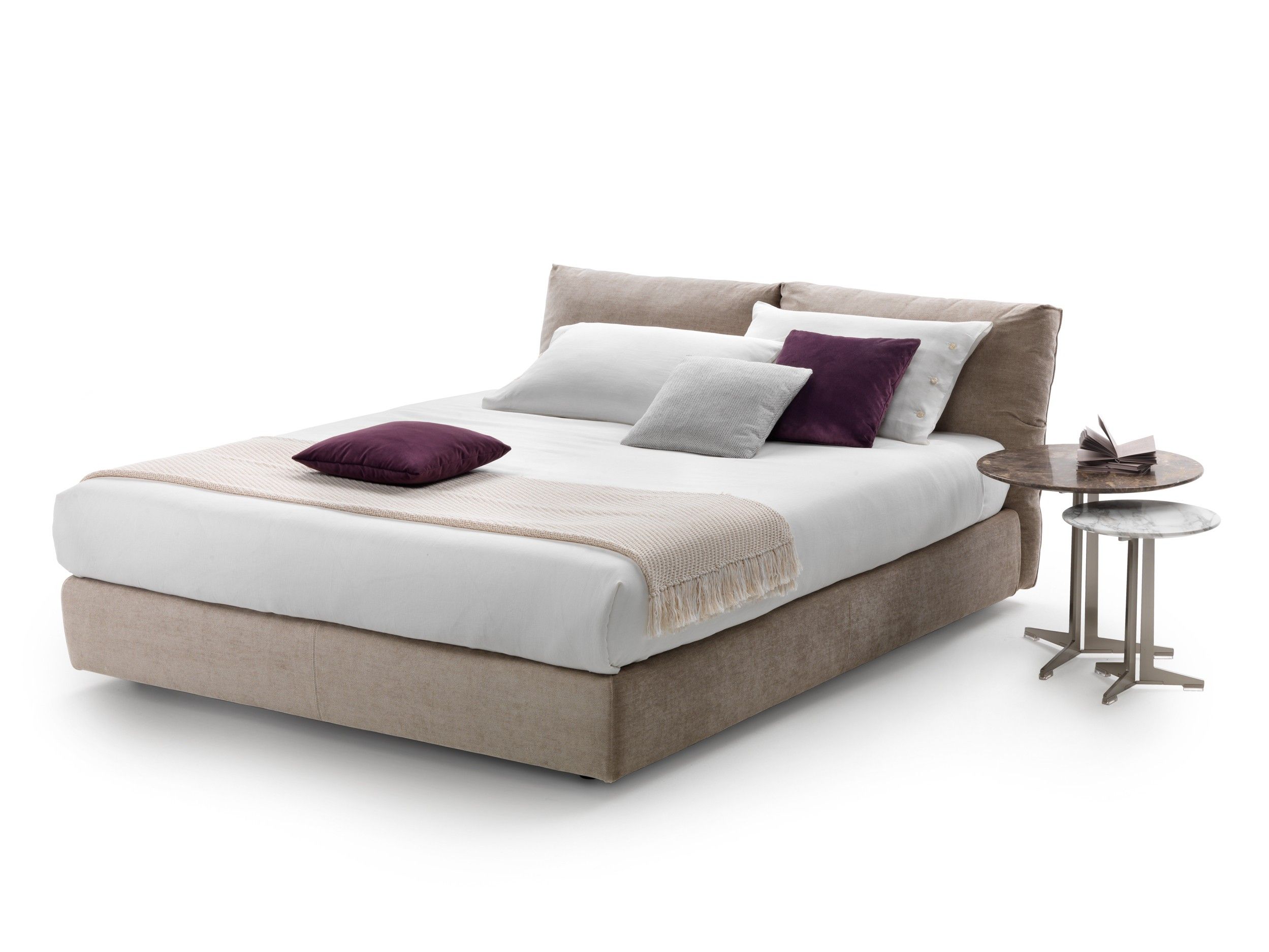 Upholstered fabric storage bed NEWBRIDGE SOFT By Flexform design Carlo Colombo