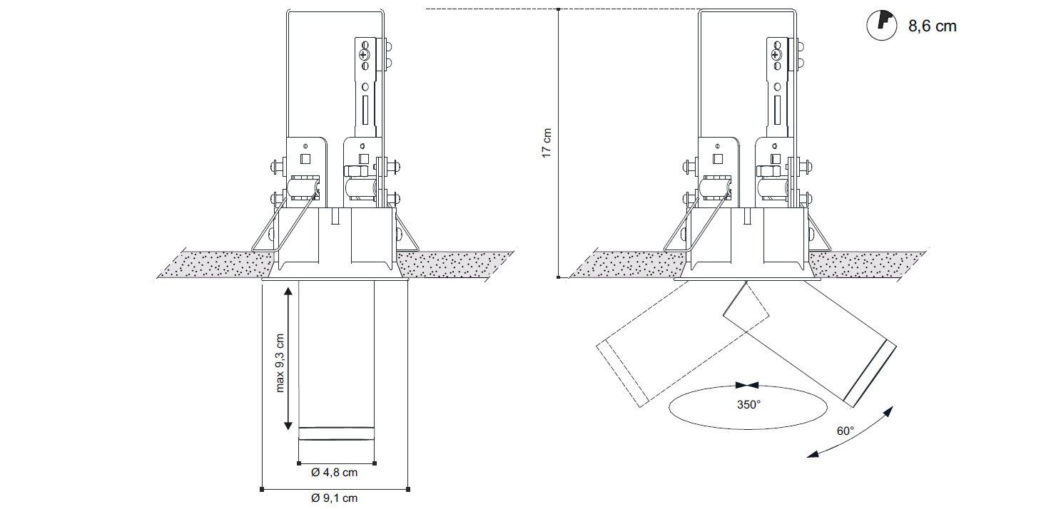 NEWTON Recessed LED adjustable spotlight By EGOLUCE