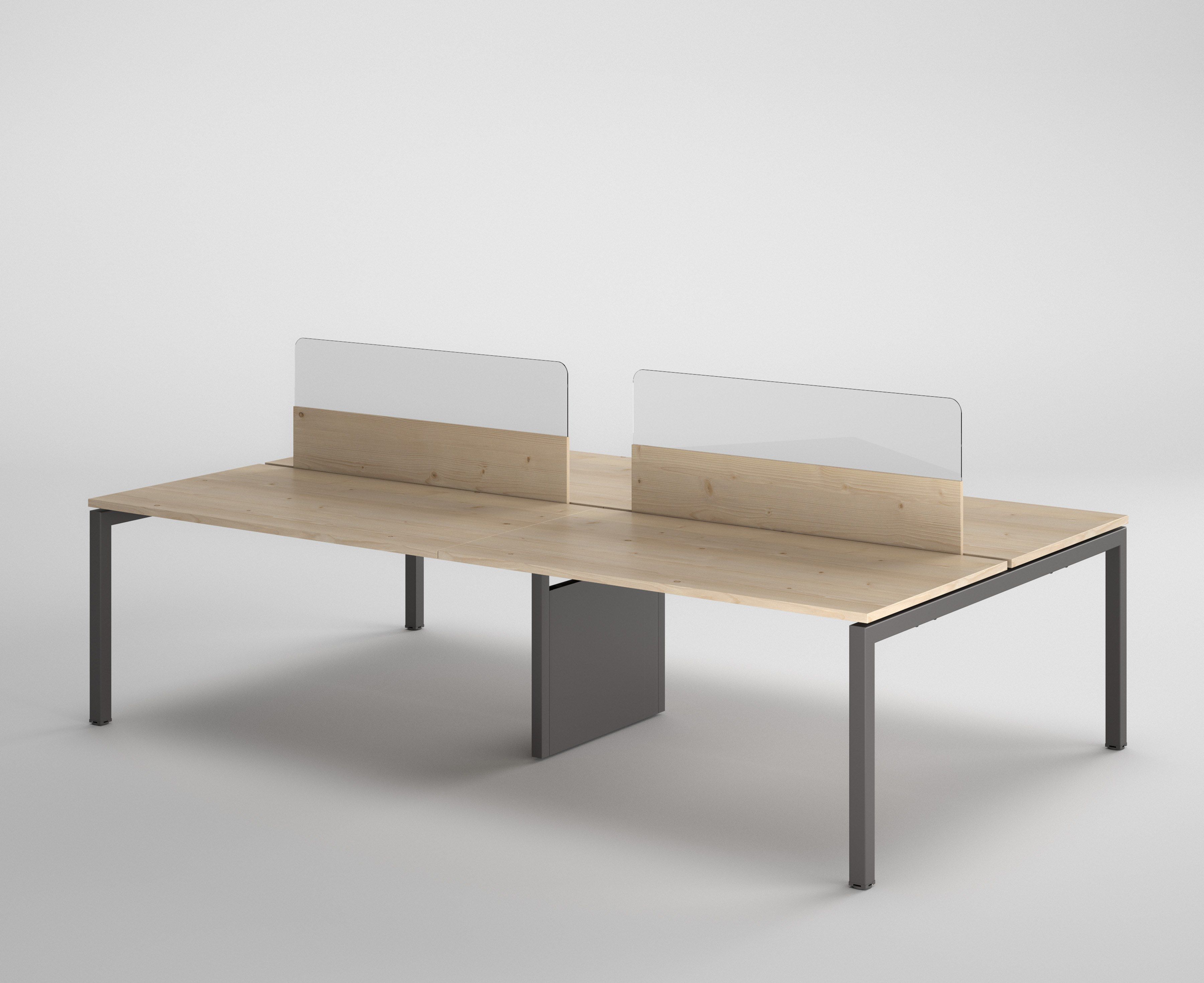 NEXO Multiple rectangular wood veneer office desk By Ofifran
