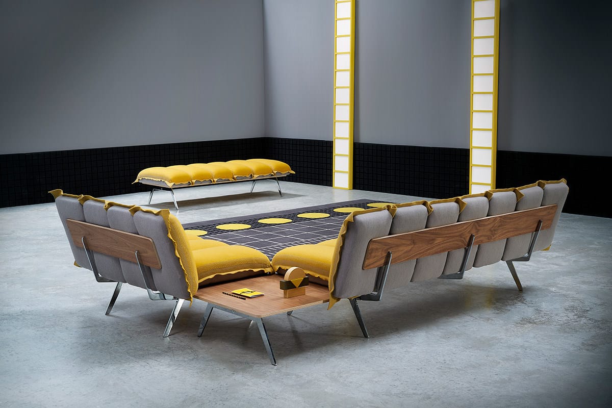 NEXT STOP Fabric bench By Sancal | design Luca Nichetto