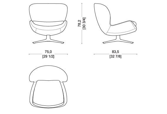 NIELS | Swivel easy chair Swivel with 4-spoke base fabric easy chair By ...
