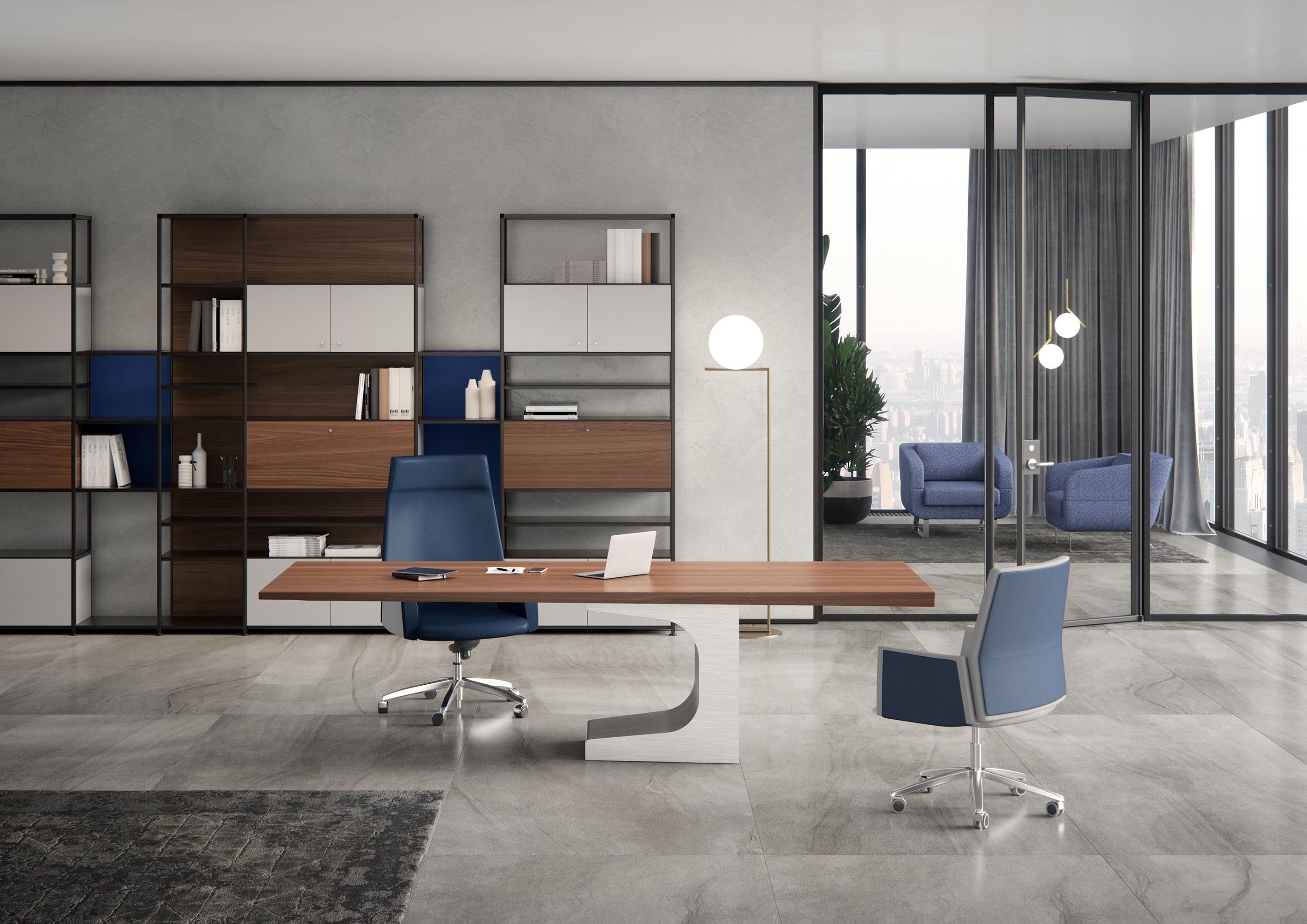 NIEMEYER Solid wood executive desk By ESTEL GROUP | design Oscar Niemeyer