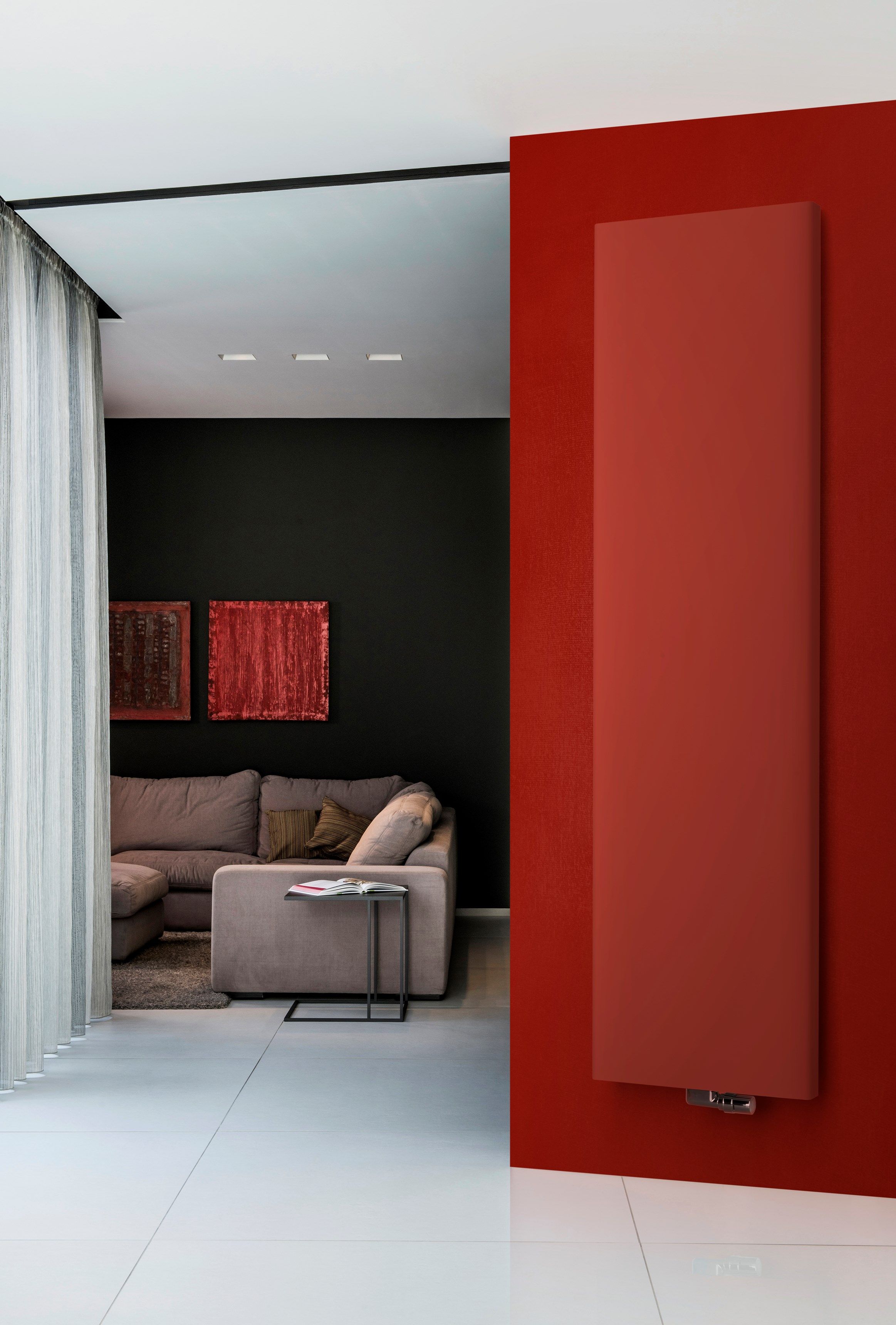 Vertical wall-mounted steel radiator NIVA By VASCO design Wim Segers