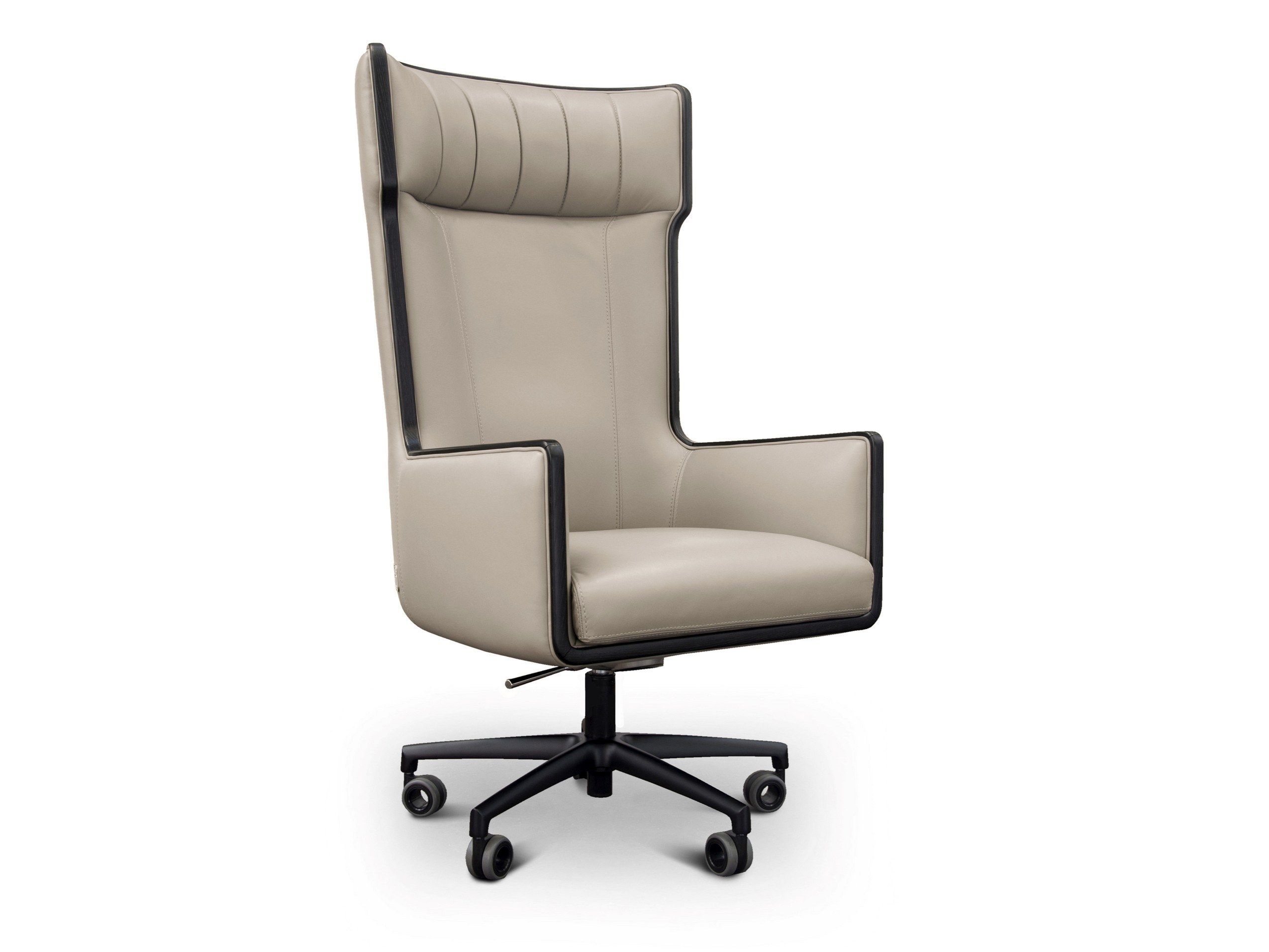 NIXON Leather executive chair with castors By Formitalia