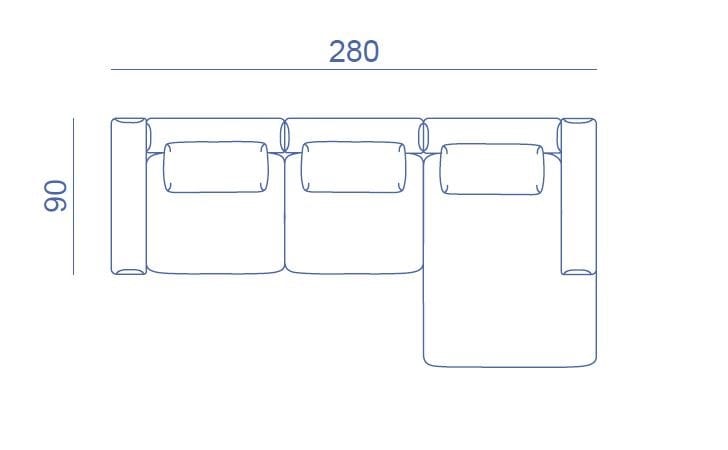 NOAH | Sofa with chaise longue NOAH Collection By Lebom design David Dolcini