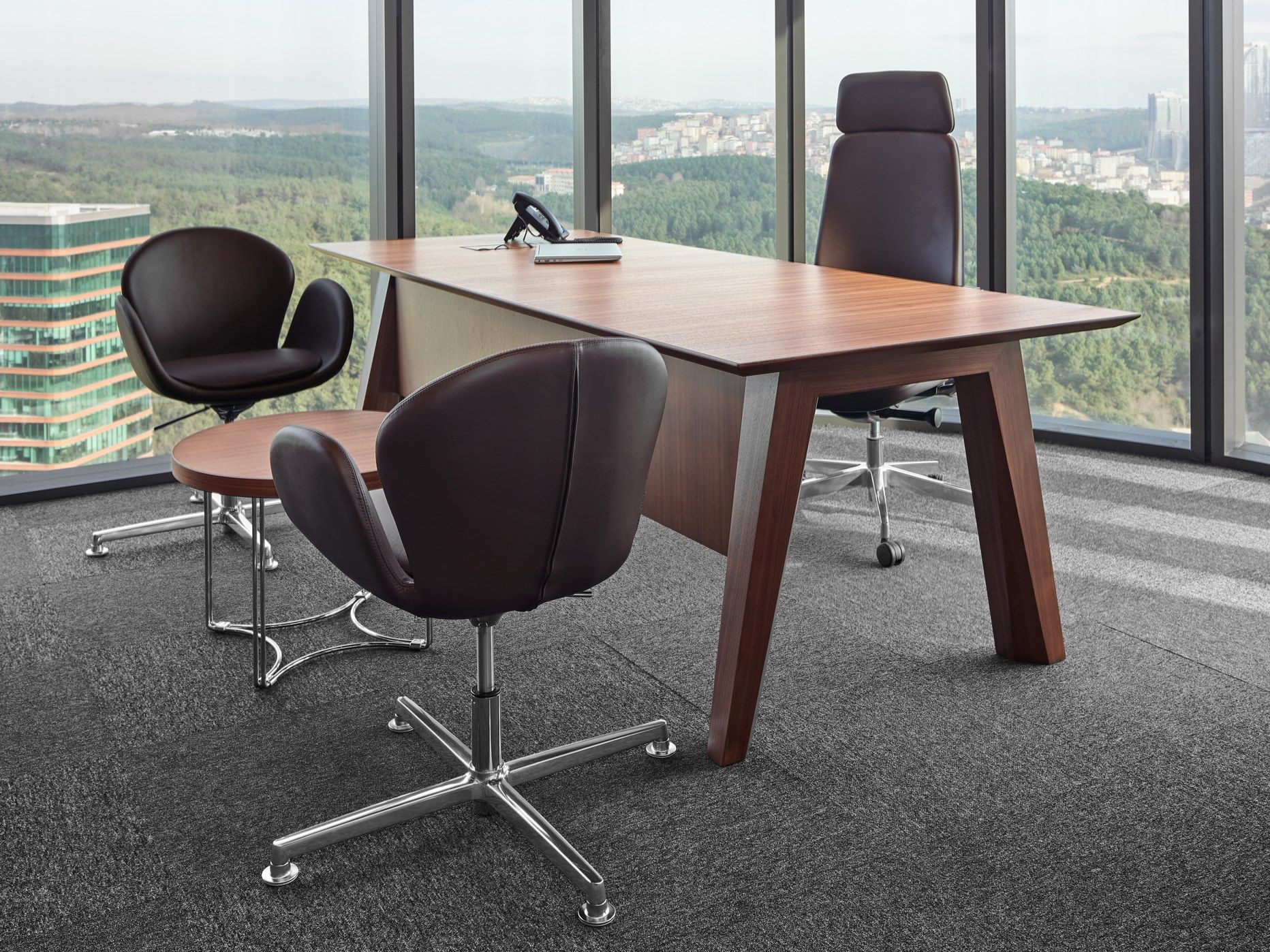 NOBBY | Office desk Rectangular wooden executive desk with cable ...