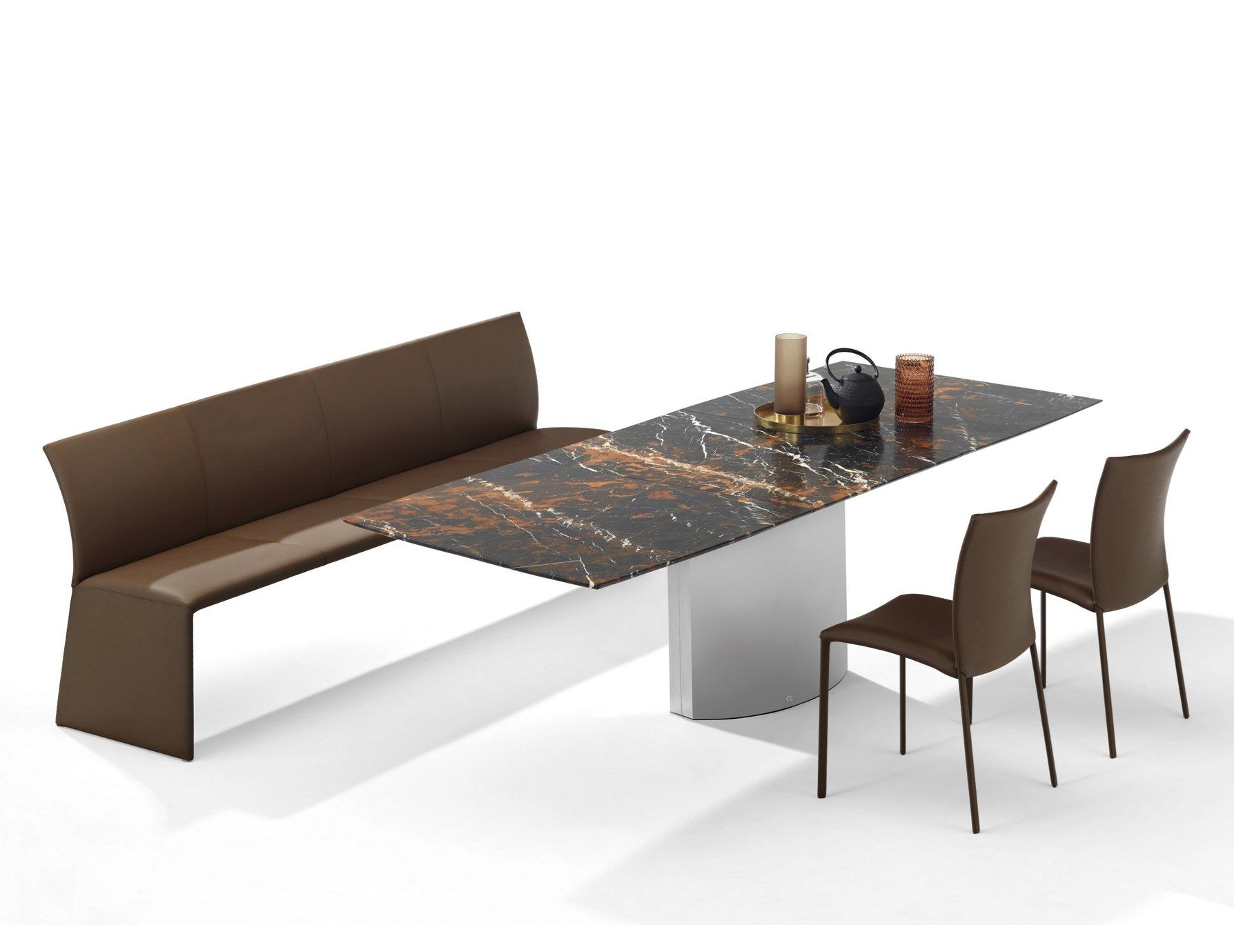 NOBILE BENCH 2510 Bench with cover of leather or fabric By Draenert ...