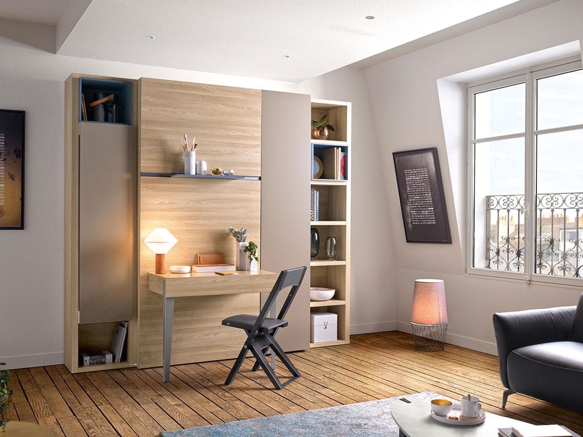 NOCTURNE | Storage wall with fold-away bed By GAUTIER FRANCE