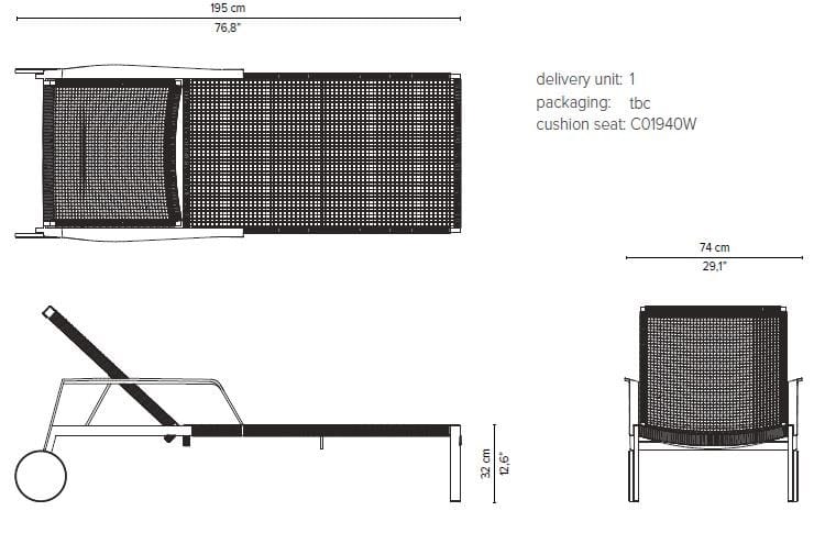 NODI | Sun lounger By TRIBÙ design Yabu Pushelberg