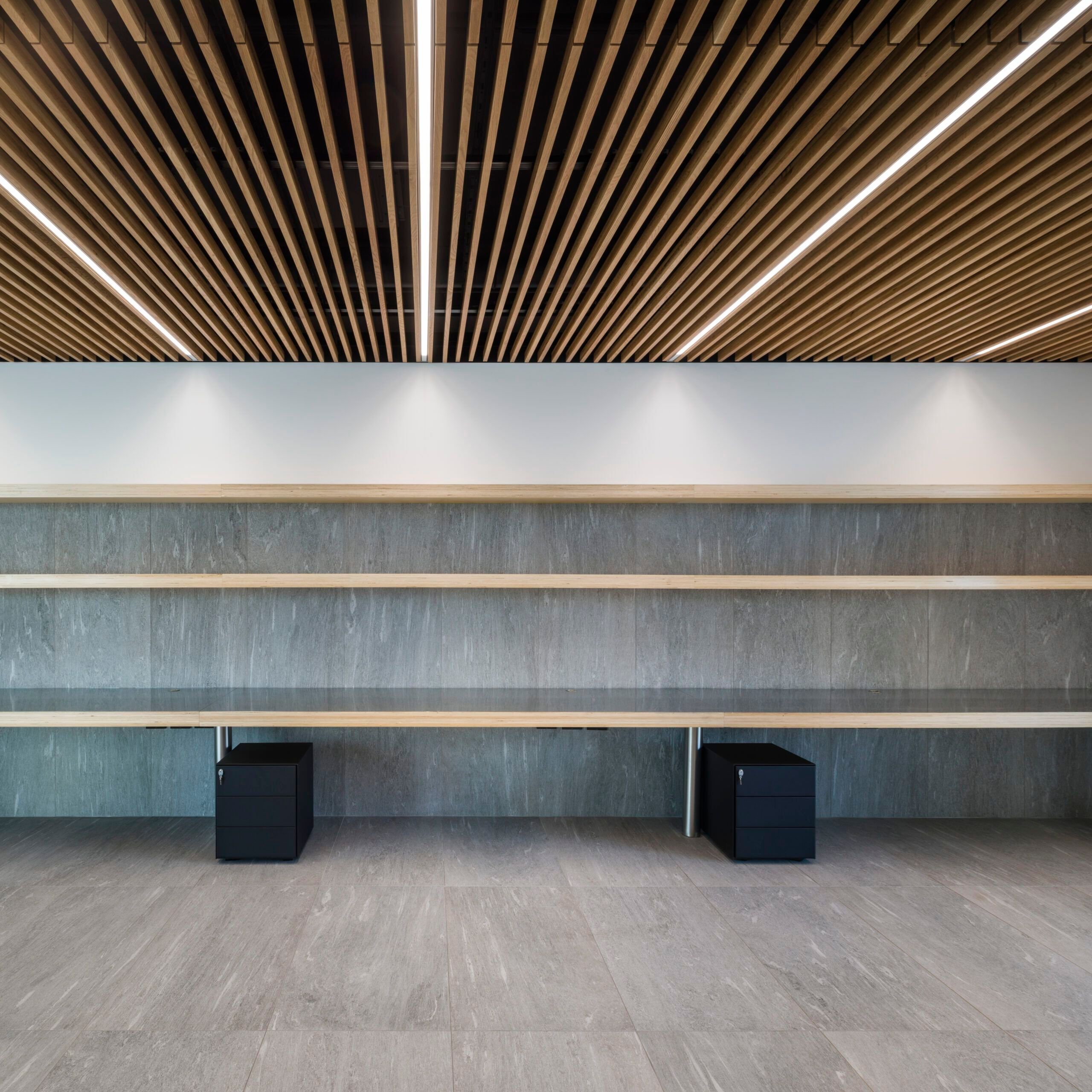 Open slats ceiling Wooden ceiling panels By NODOO