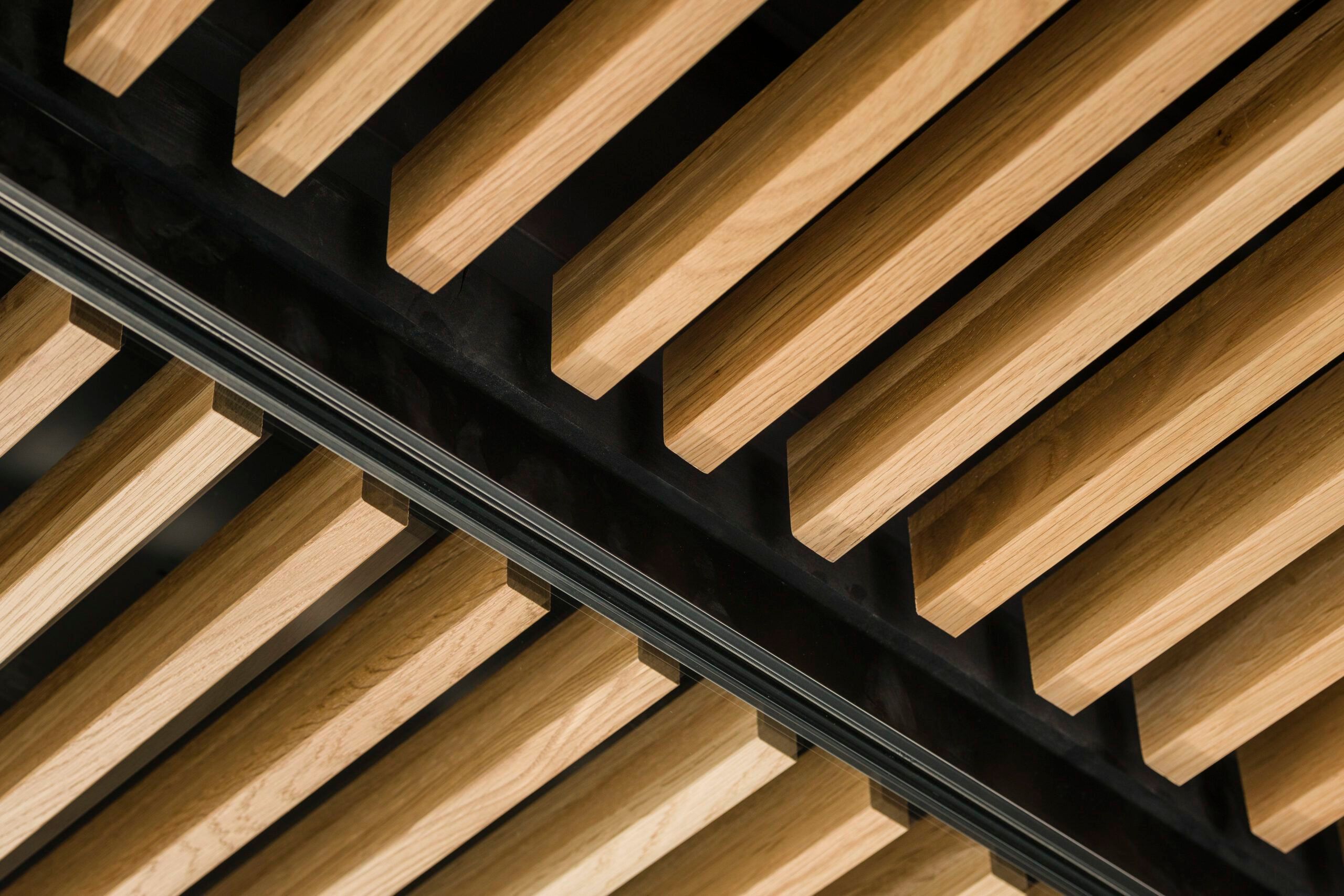 Open slats ceiling Wooden ceiling panels By NODOO