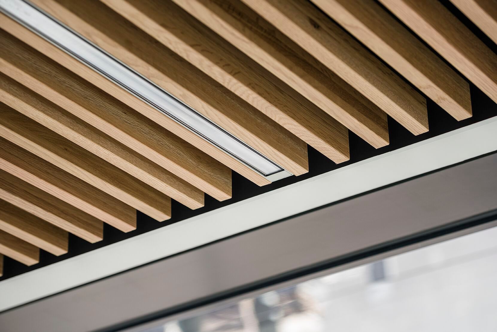 Open slats ceiling Wooden ceiling panels By NODOO