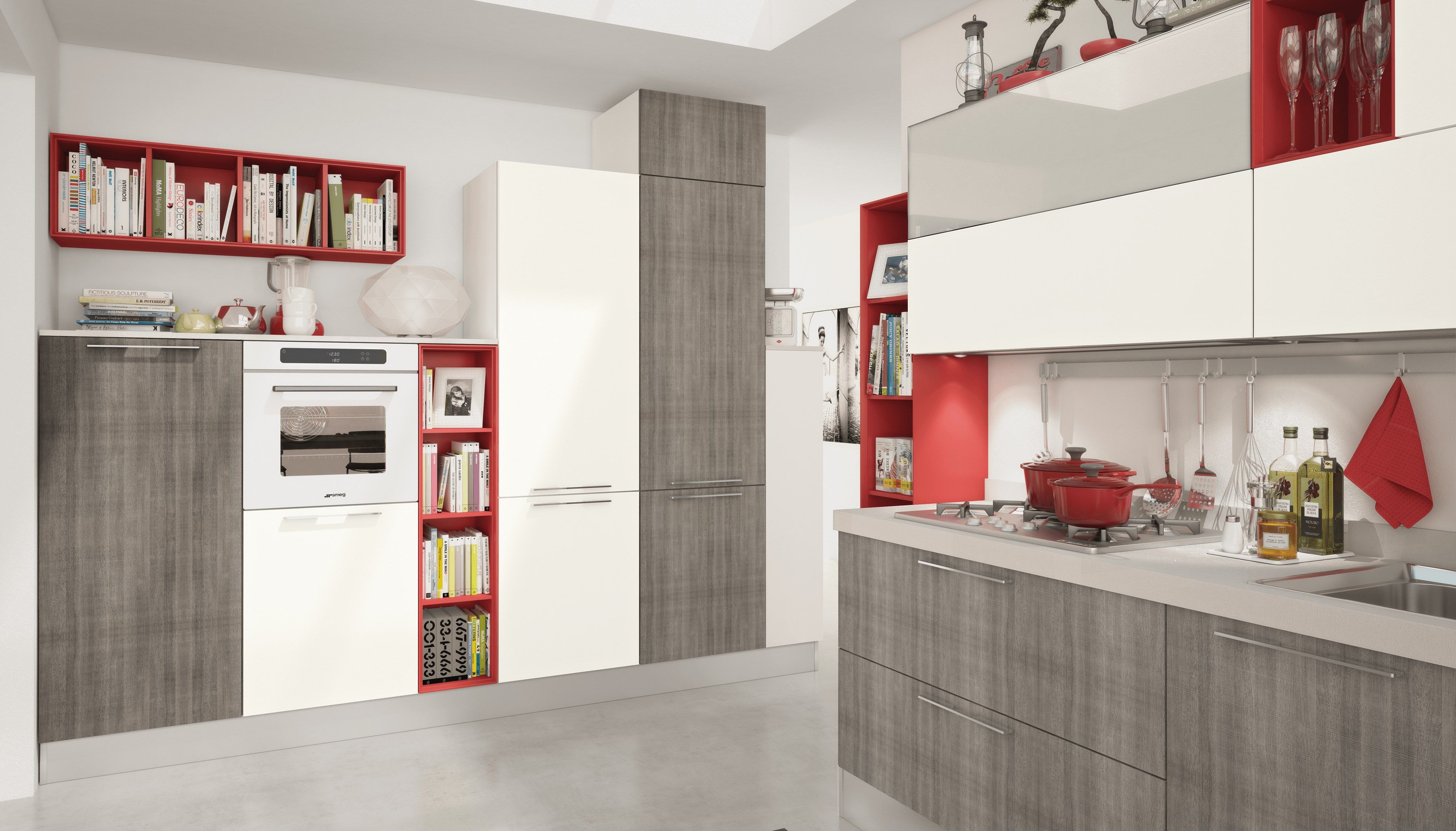 NOEMI 1 Cucina componibile con maniglie By Cucine Lube | design Studio ...