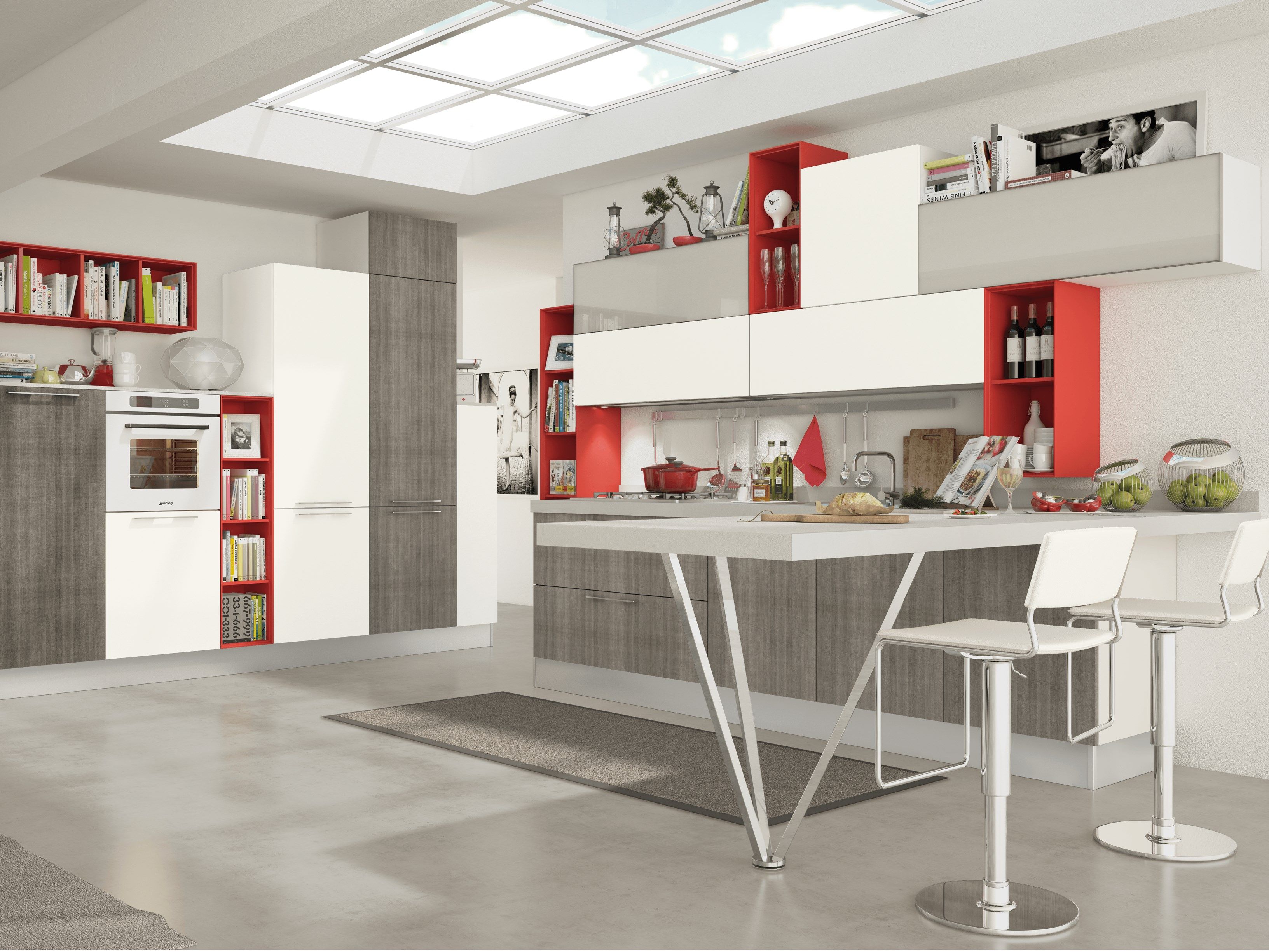 NOEMI 1 Cucina componibile con maniglie By Cucine Lube | design Studio ...