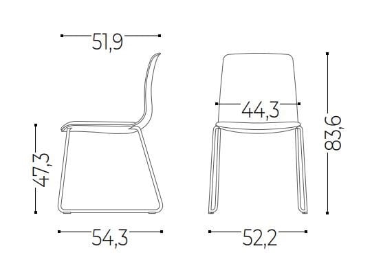 NOOM 50 Stackable sled base upholstered chair By ACTIU | design Alegre ...