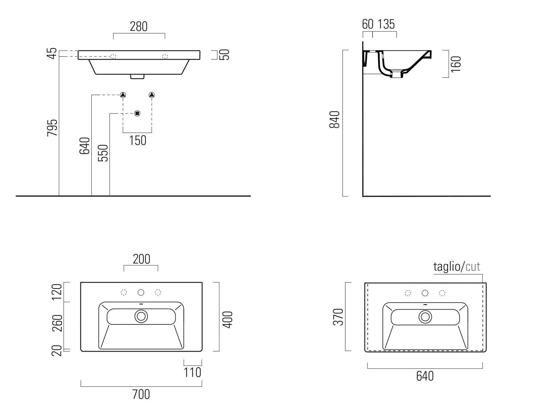 NORM 70X40 | Lavabo Serie Norm By GSI ceramica
