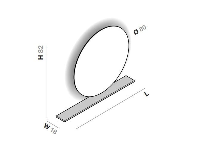 NORM | Round mirror Round wooden mirror with integrated lighting with ...