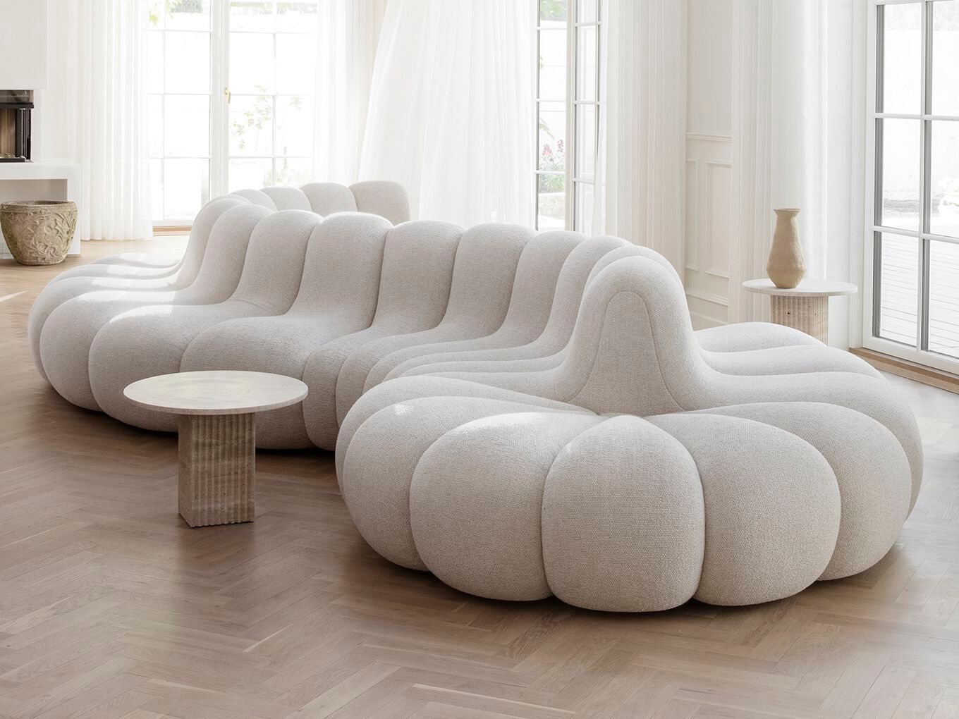 JAGGER LOUNGE Double-sided curved modular fabric sofa By NORR11