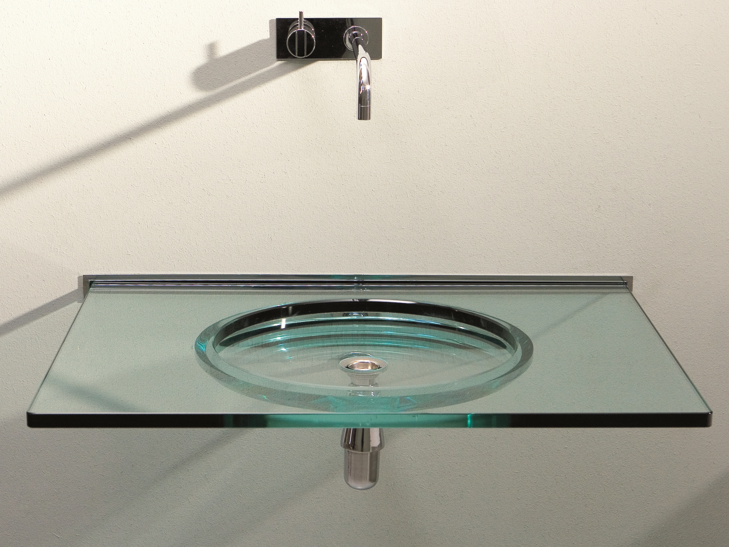 Rectangular single wall-mounted crystal washbasin NOST By Rapsel design ...