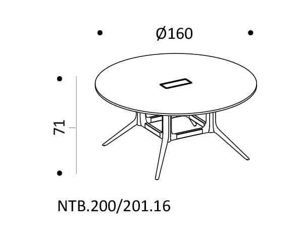 NOTABLE Round meeting table with cable management By ICF