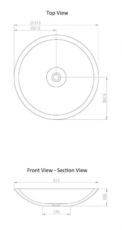 NOTION Lavatório de apoio redondo em Resin Stone By LUSSO