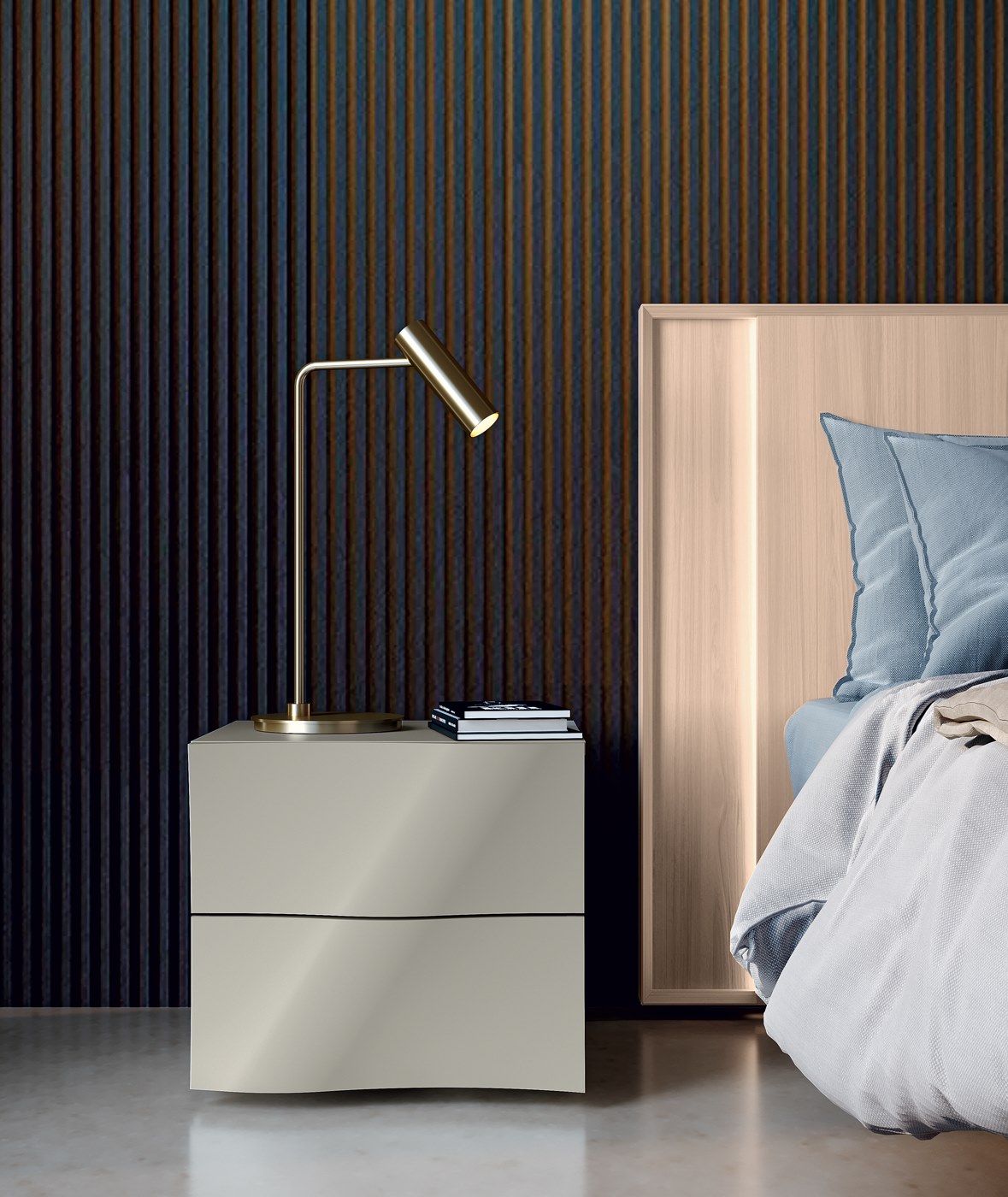 NOTTE. / 19 Melamine-faced chipboard bedroom set By Febal Casa