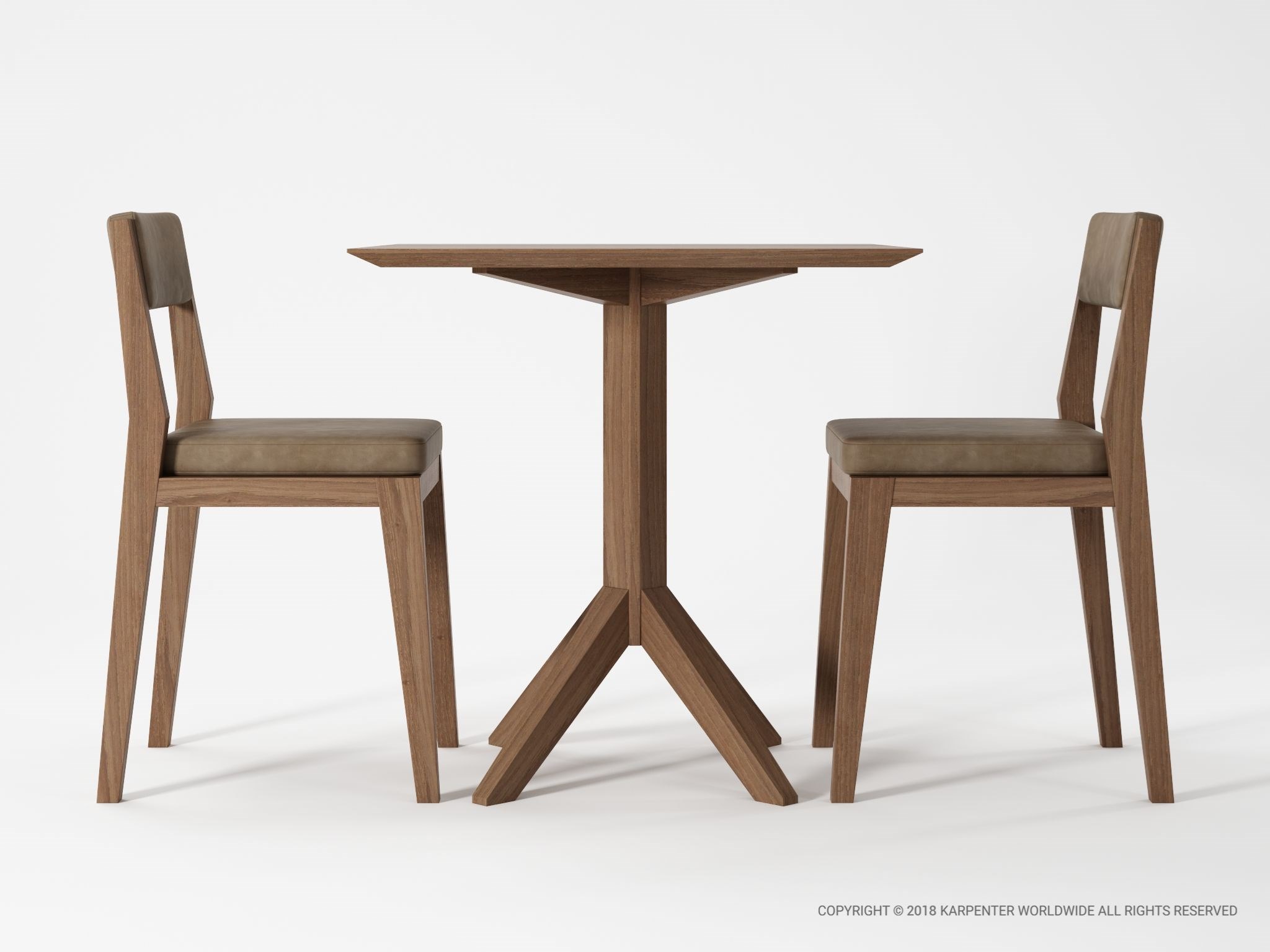 NOUVEAU BISTRO Square solid wood dining table By KARPENTER | design ...
