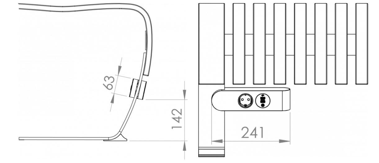 NOVA C DOUBLE BACK ELEVATION Modular wooden bench seating with back By ...