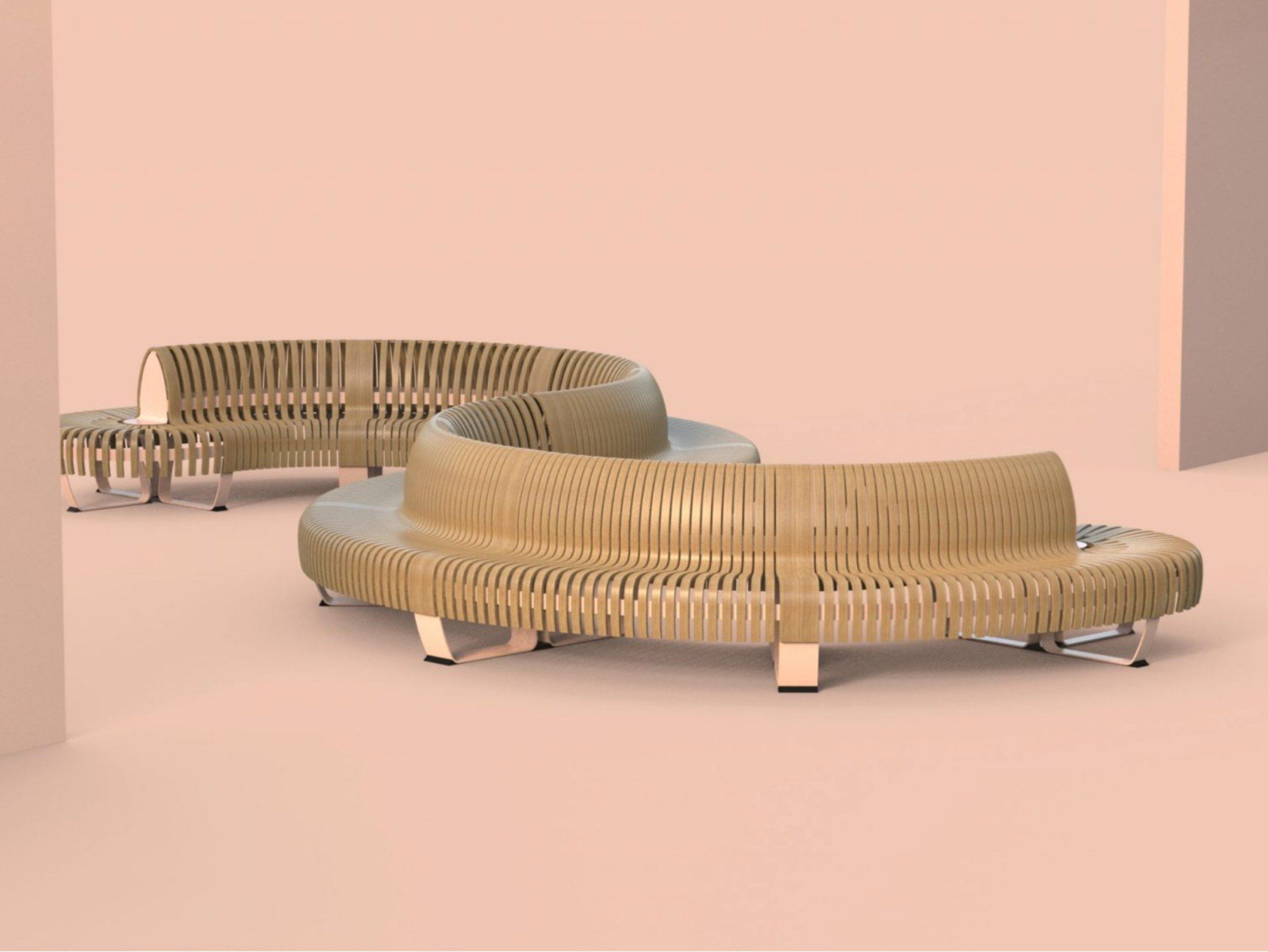 NOVA C DOUBLE BACK ELEVATION Modular wooden bench seating with back By ...