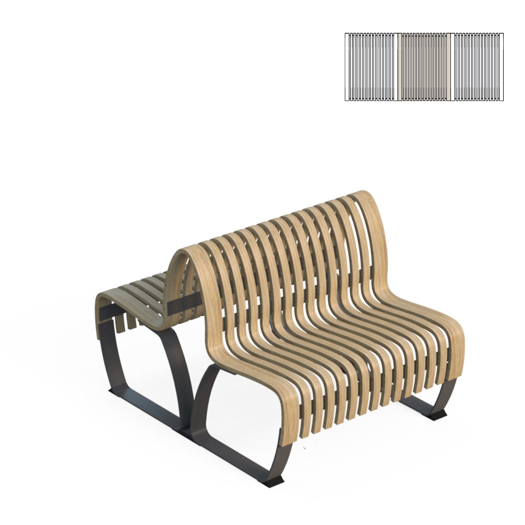 NOVA C DOUBLE BACK ELEVATION Modular wooden bench seating with back By ...