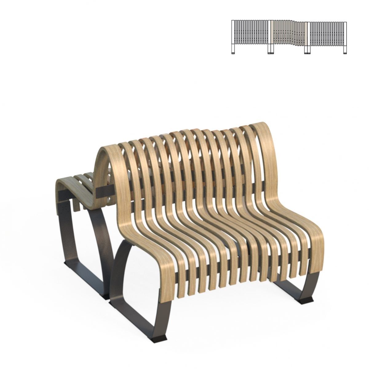 NOVA C DOUBLE BACK ELEVATION Modular wooden bench seating with back By ...