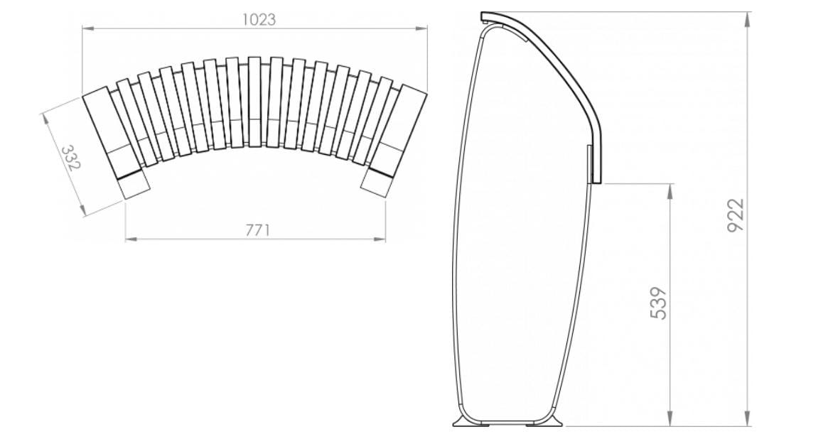 NOVA C PERCH Backless wooden stand-up bench By Green Furniture Concept ...